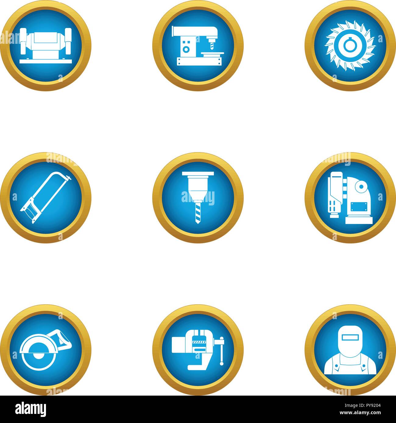 Metal thread icons set, flat style Stock Vector Image & Art - Alamy