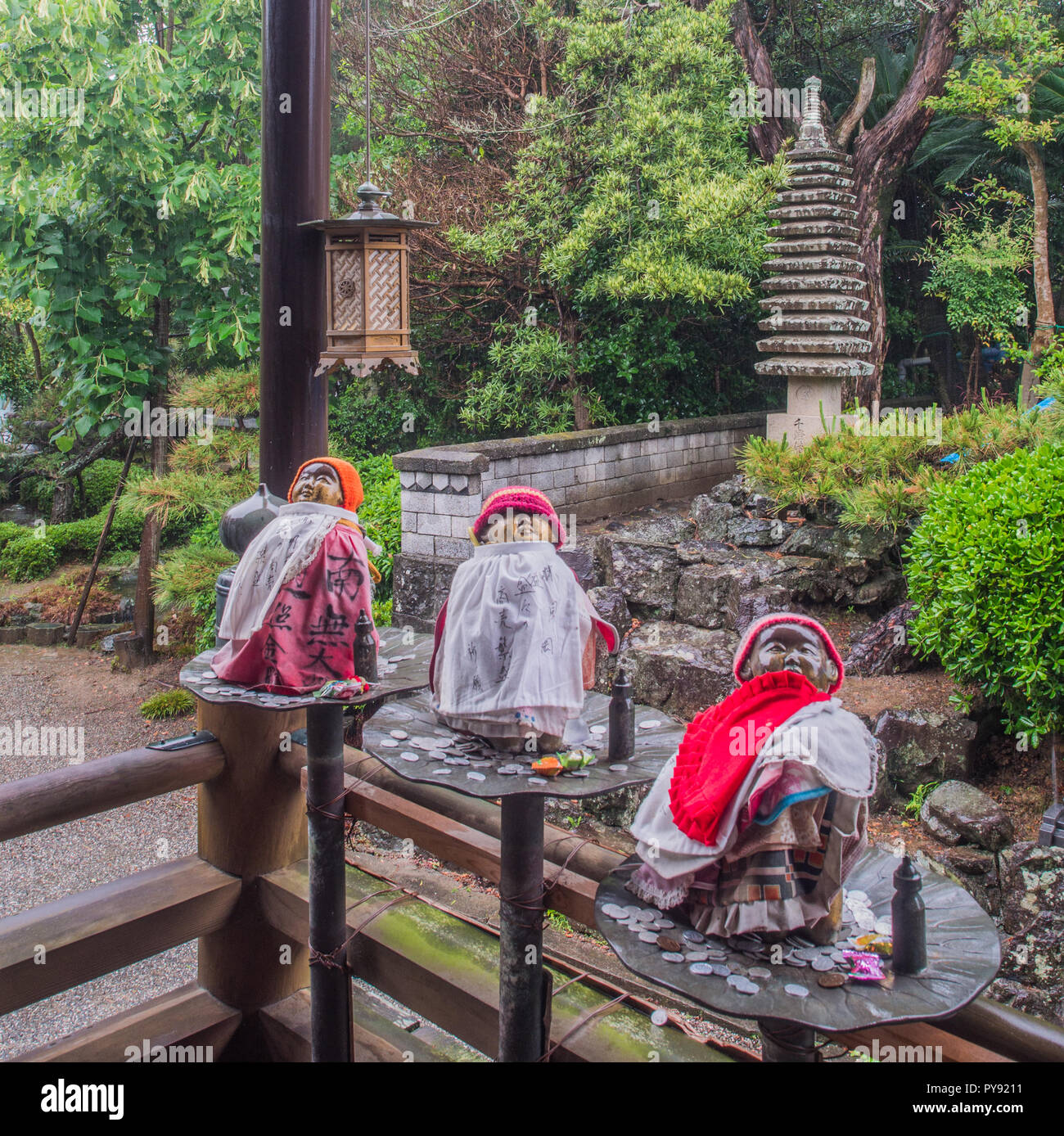 Mizuko Jizō, with coin offerings, Ryozenji temple 1, Shikoku 88 temple ...