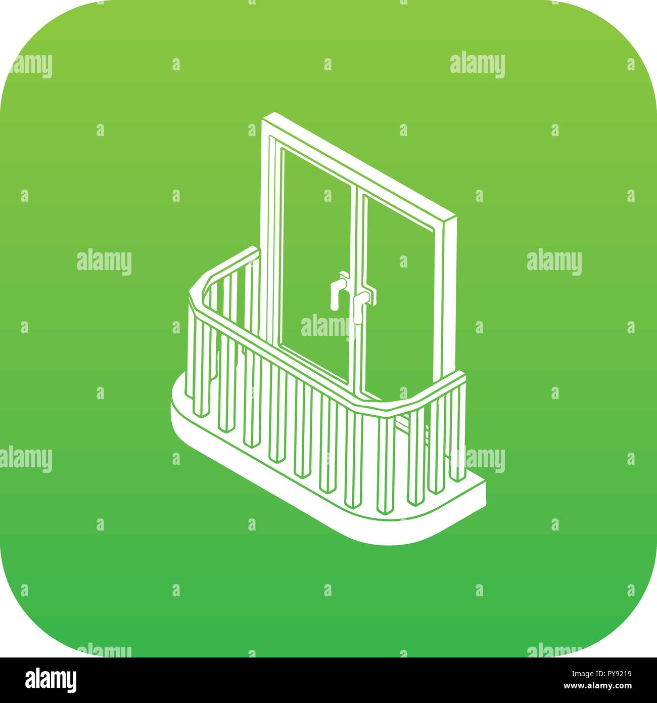 Modern balcony icon green vector Stock Vector Image & Art - Alamy