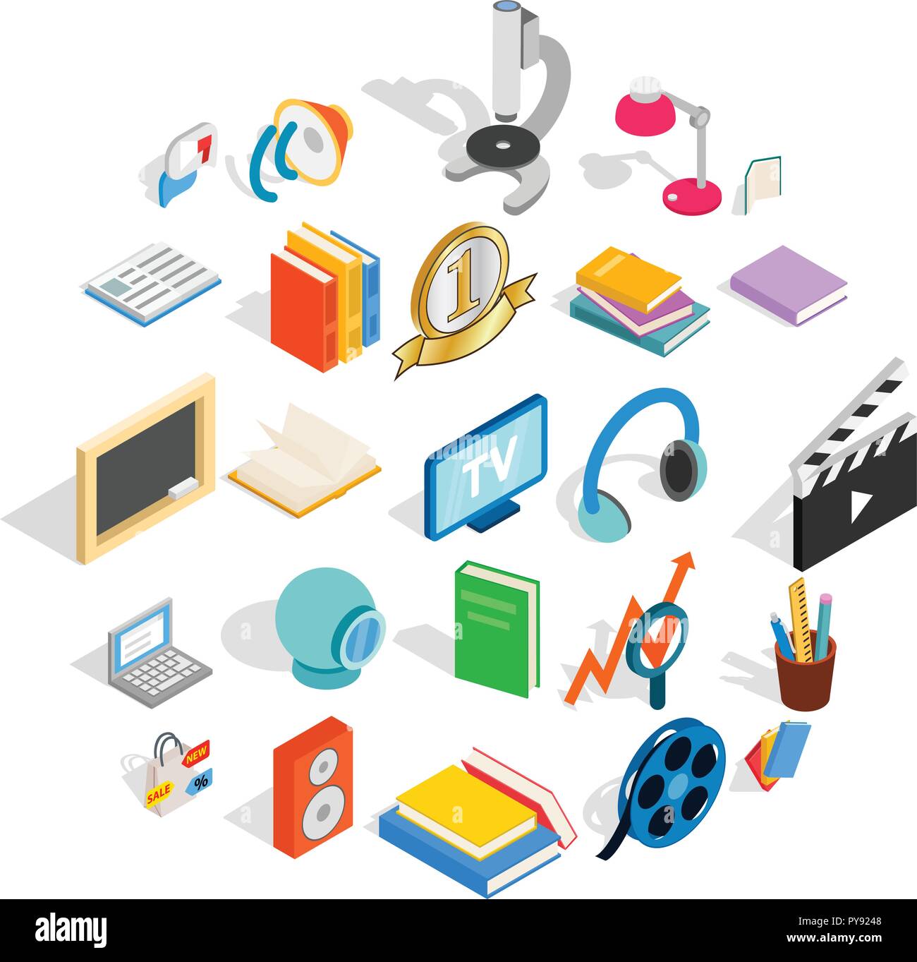 Brochure icons set, isometric style Stock Vector Image & Art - Alamy