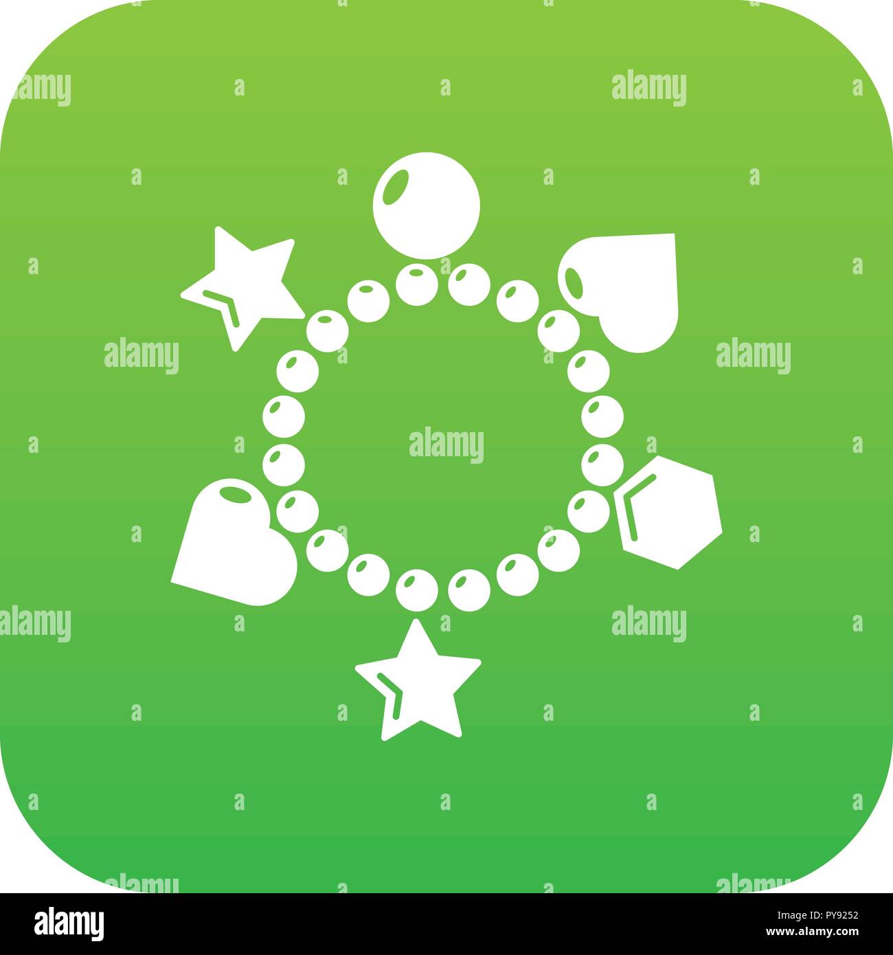 Charm bracelet icon green vector Stock Vector Image & Art - Alamy