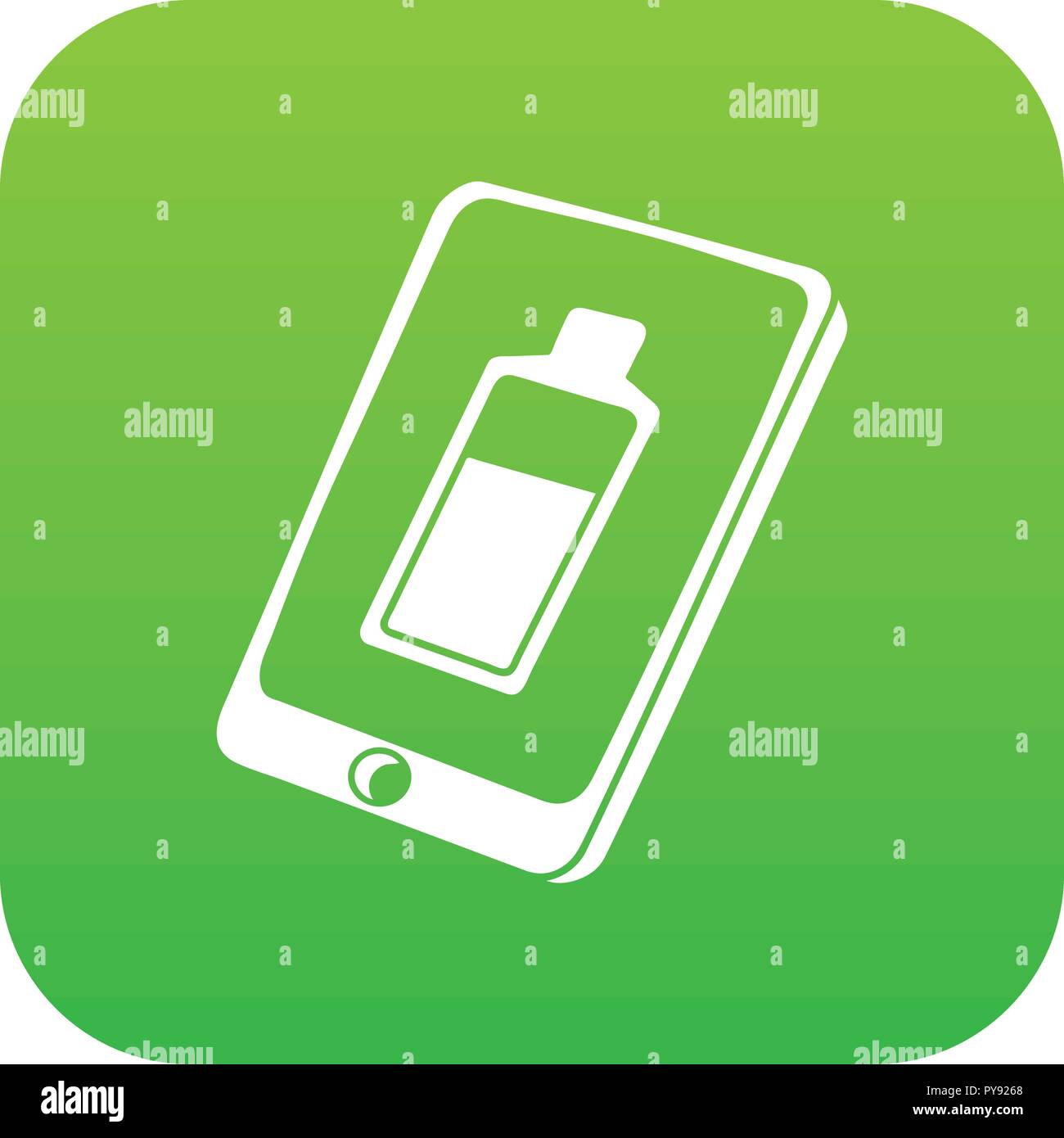 Battery charging smartphone icon green vector Stock Vector Image & Art ...