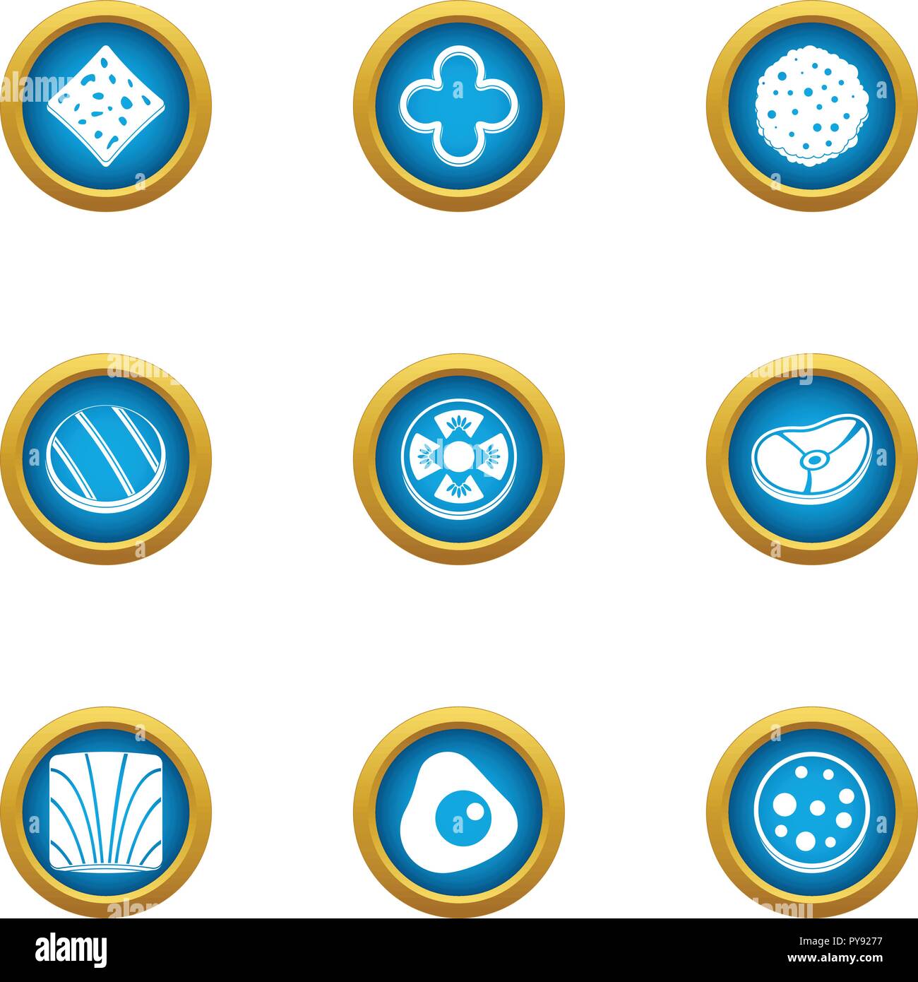 Sandwich ingredient icons set, flat style Stock Vector Image & Art - Alamy