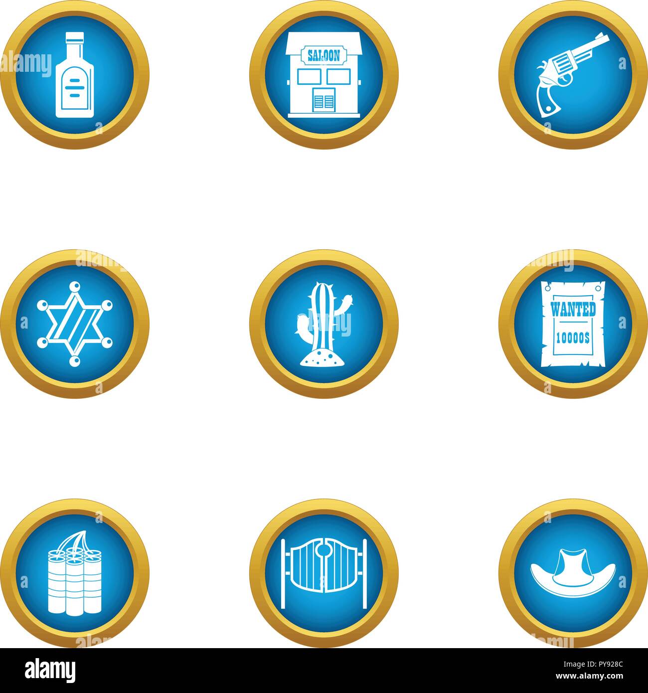 Bailiff icons set, flat style Stock Vector Image & Art - Alamy