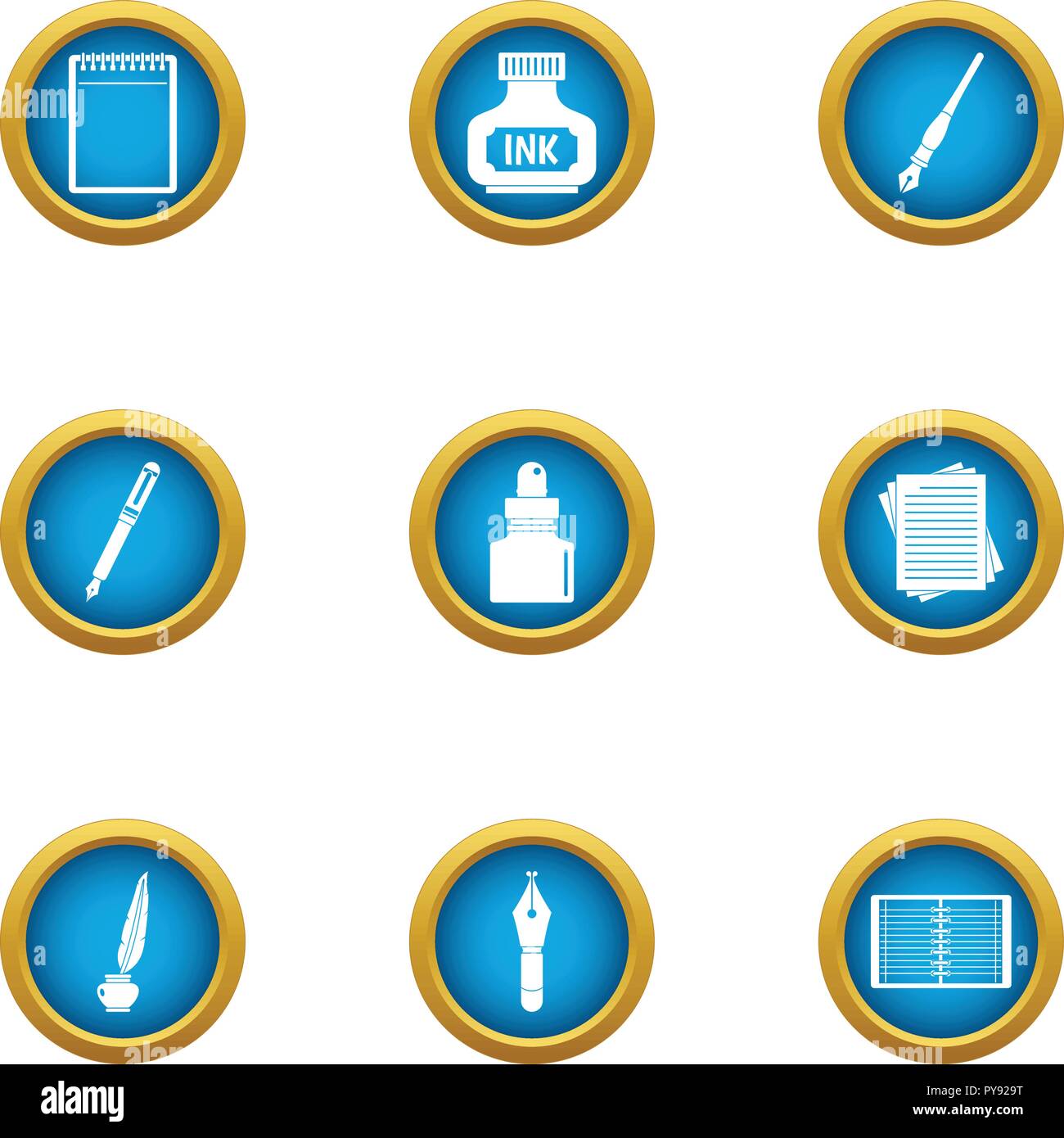 Mascara icons set, flat style Stock Vector Image & Art - Alamy