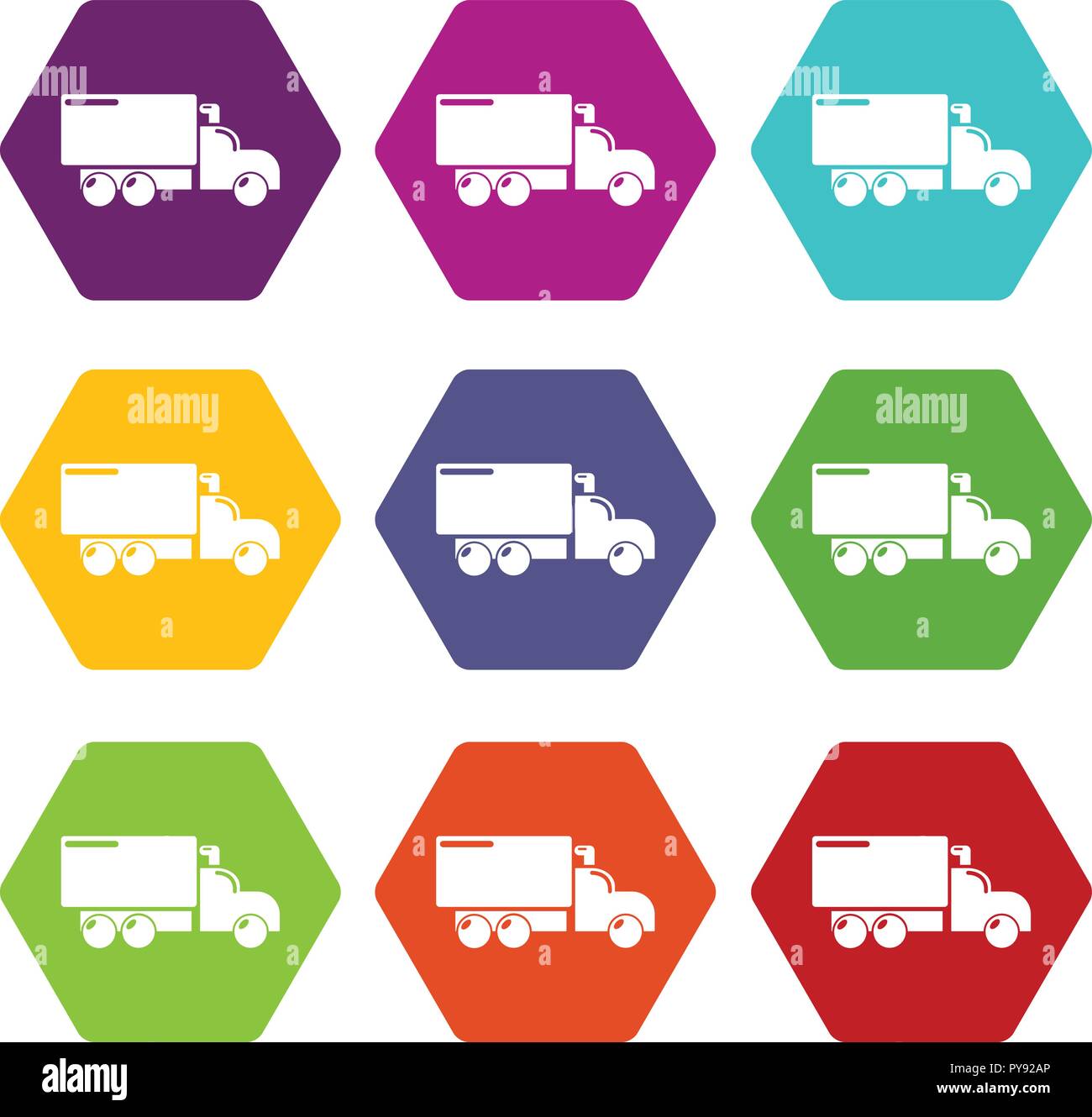 Truck icons set 9 vector Stock Vector Image & Art - Alamy