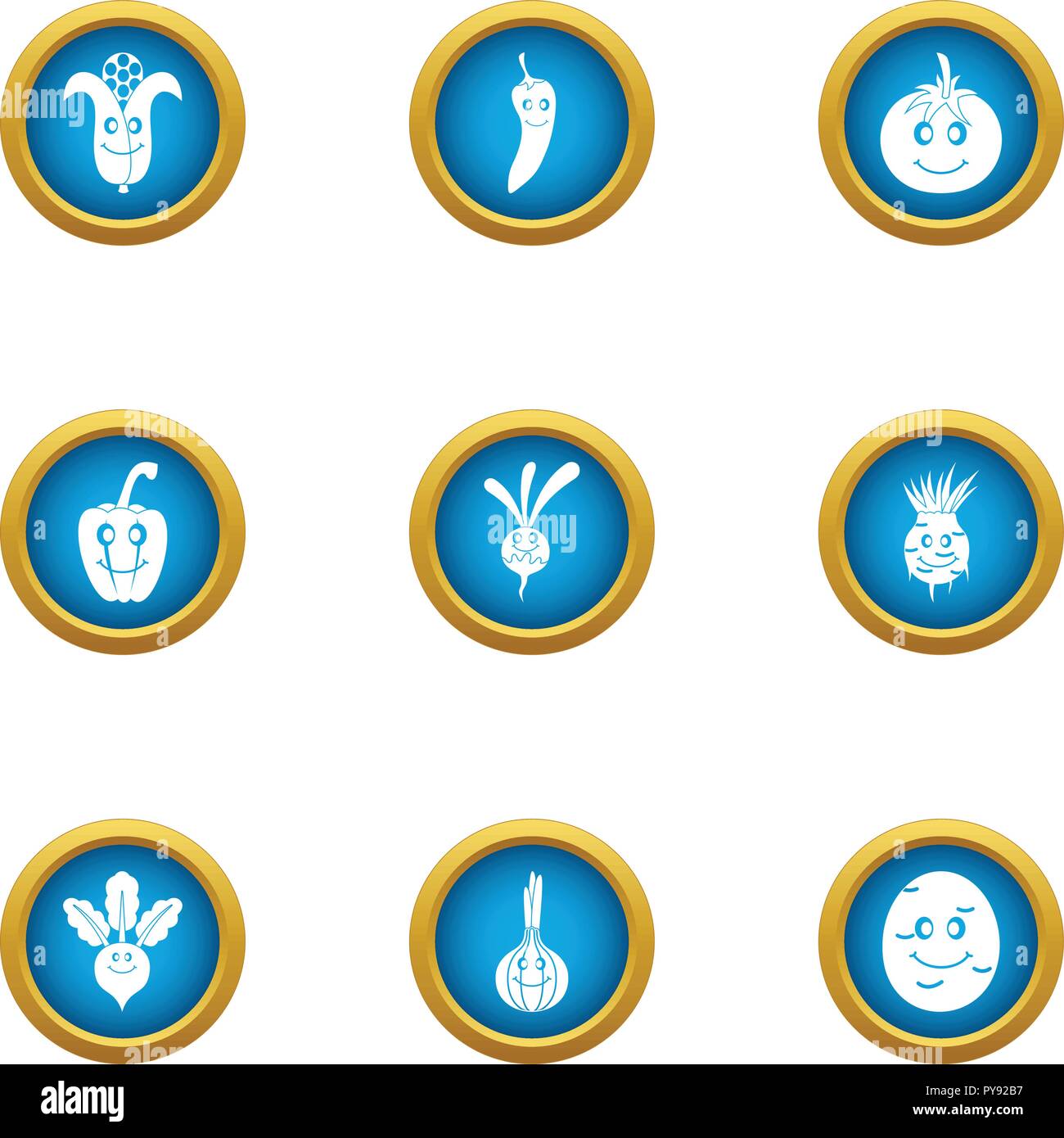 Maize icons set, flat style Stock Vector Image & Art - Alamy
