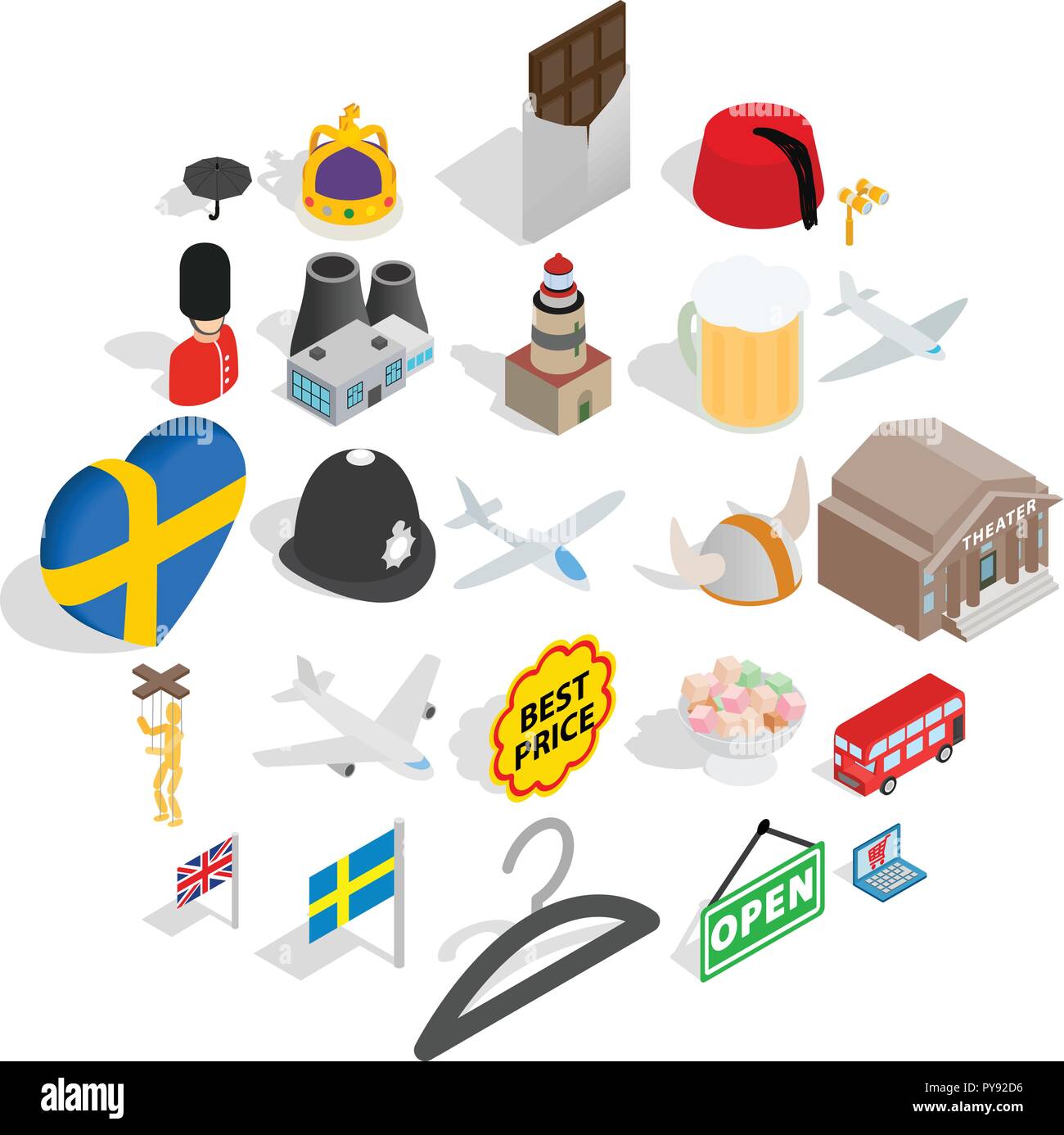 Border icons set, isometric style Stock Vector Image & Art - Alamy