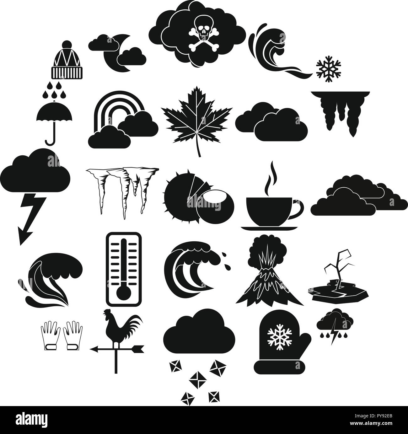 Sky icons set, simple style Stock Vector Image & Art - Alamy