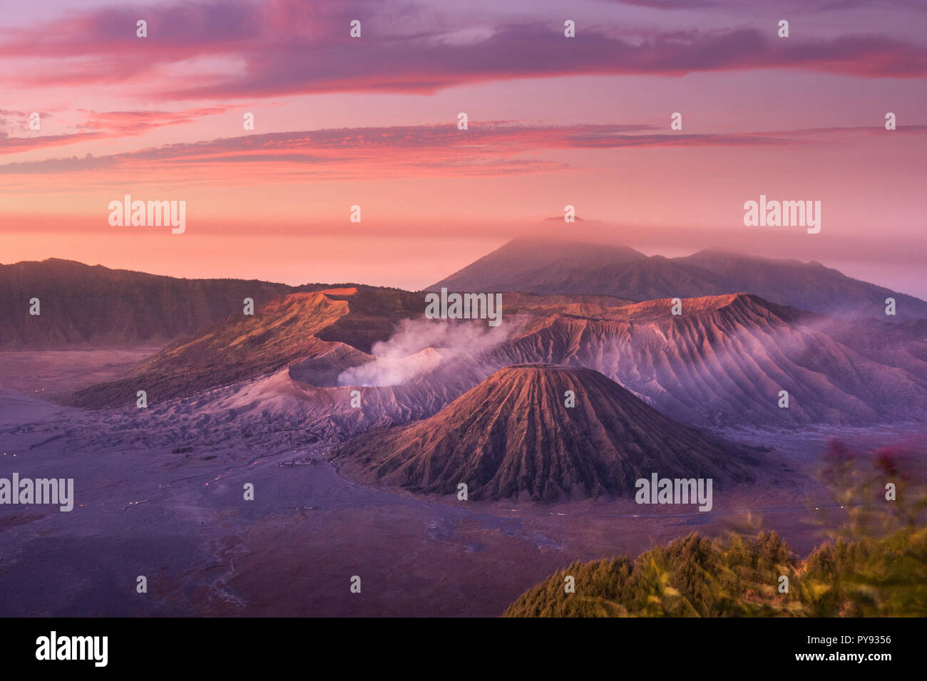 Mount Bromo twilight sky sunrise time with fog nature landscape ...