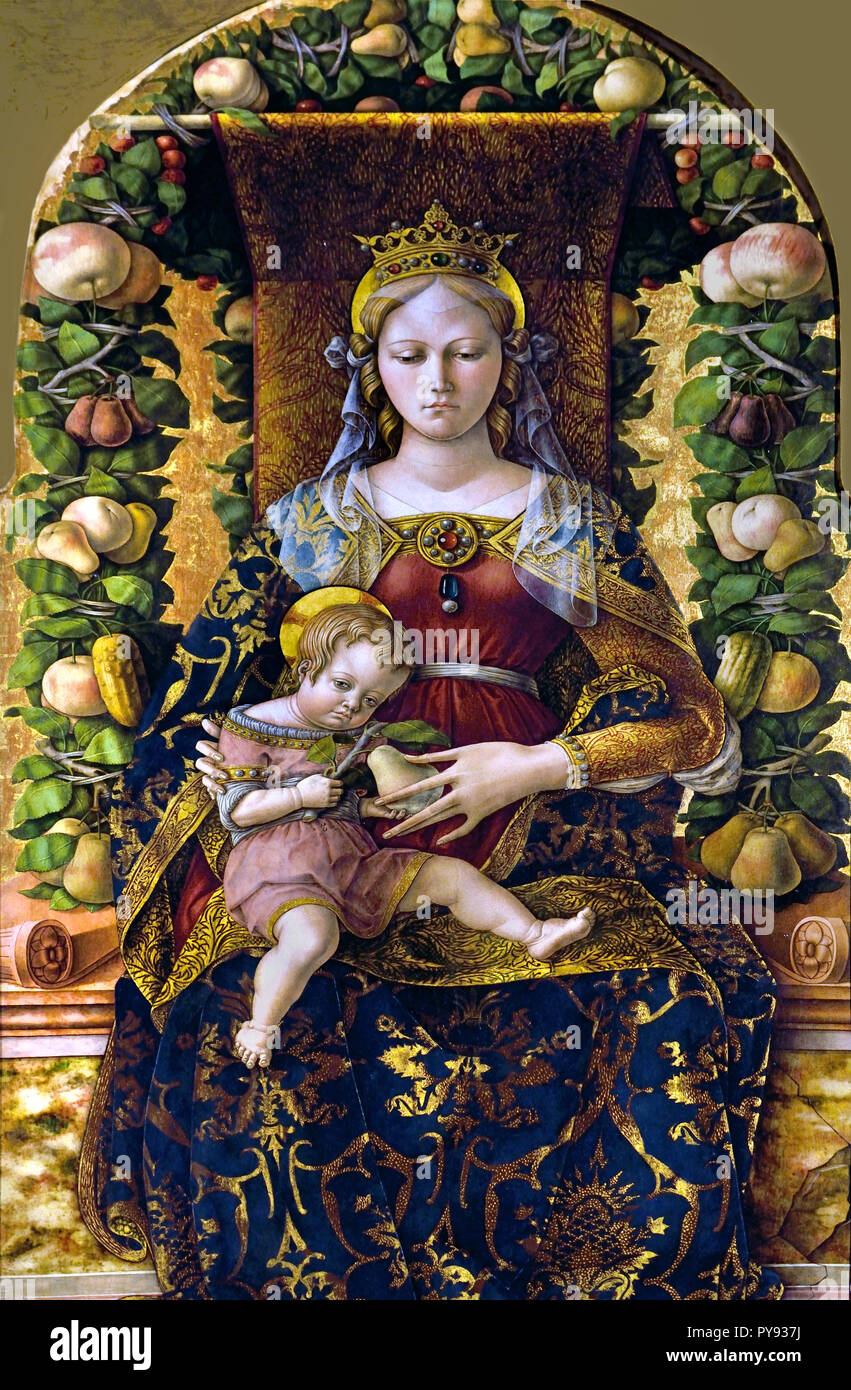 Madonna of the Candeletta 1488-1490 by Carlo Crivelli, 1430-1495, 15th Century, Italy, Italian ...