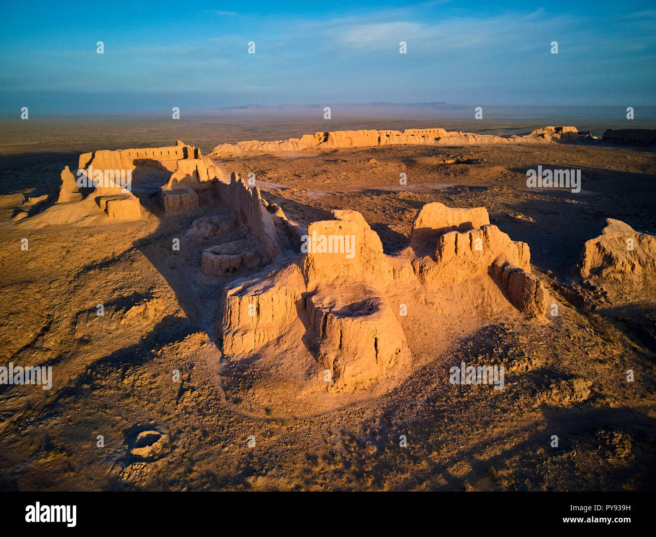 Uzbekistan, Karakalpakstan province, desert citadel, Ayaz Kala Stock ...