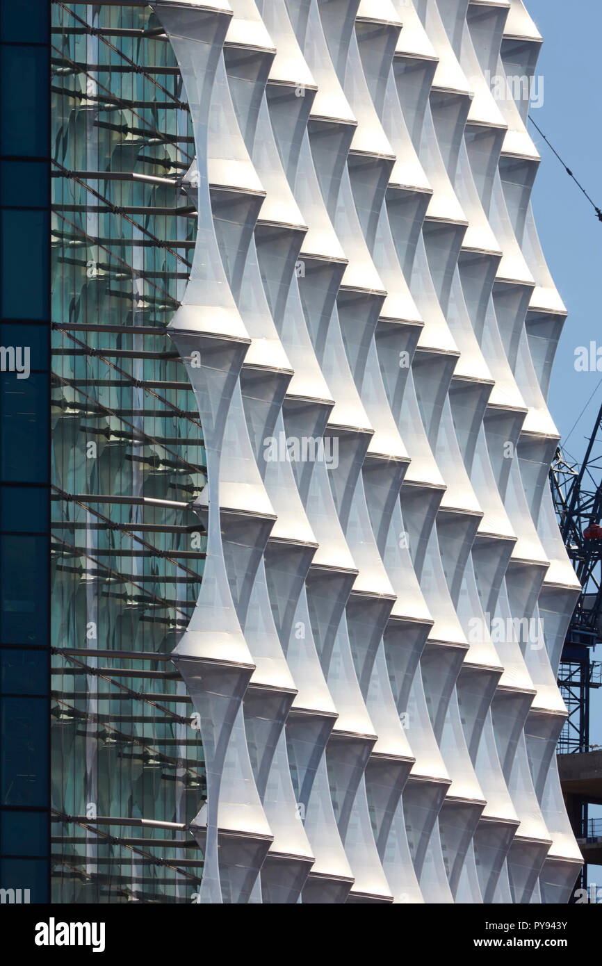 Solar shading screen on USA embassy Vauxhall. Architectural Stock ...
