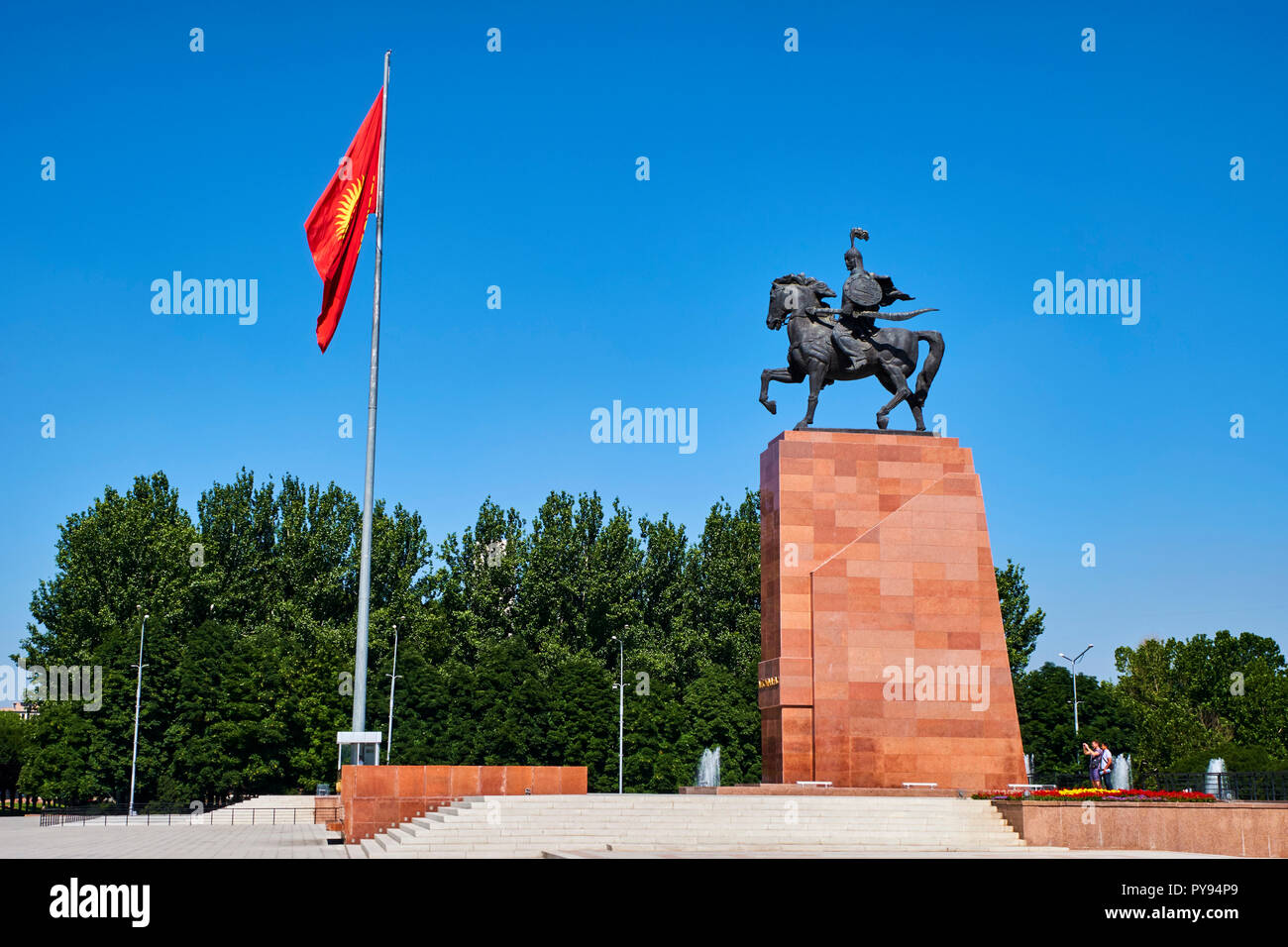 Kyrgyzstan, Bishkek, Ala-Too square, State History Museum and Manas ...