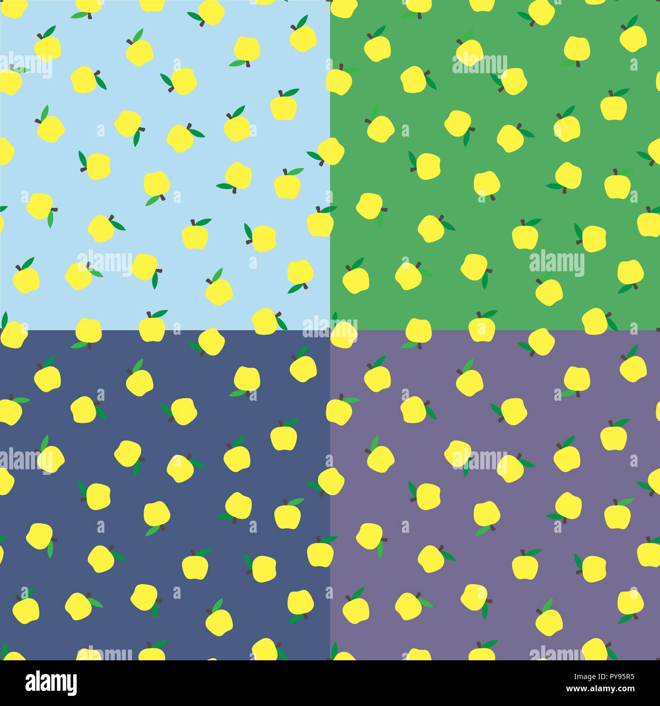 apple patterns for design. seamless background with yellow apples ...