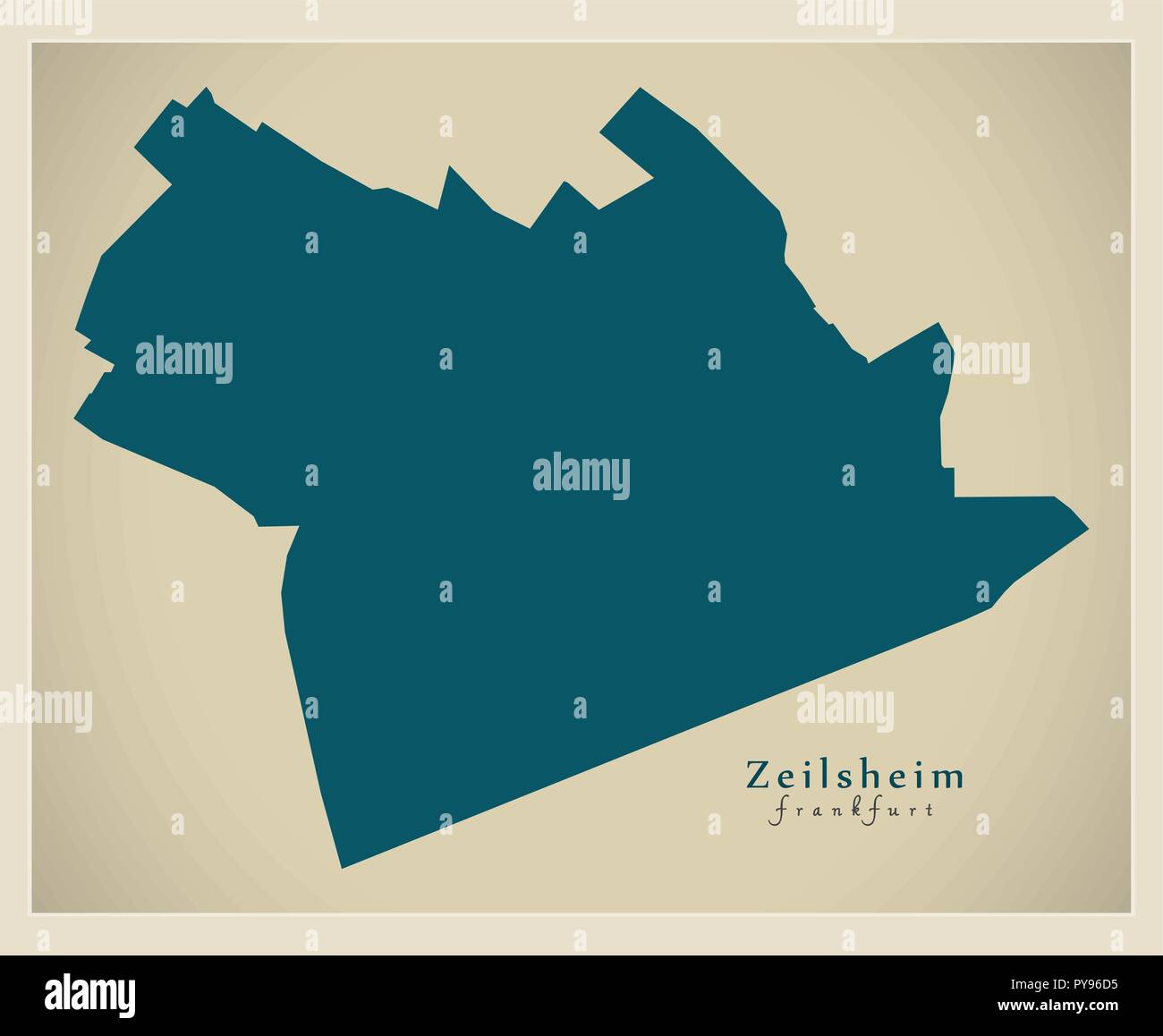 Modern District Map - Frankfurt Zeilsheim Germany Stock Vector Image ...