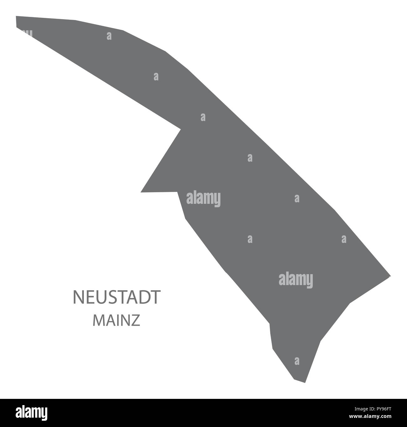 Mainz Neustadt district map grey illustration silhouette shape Stock ...