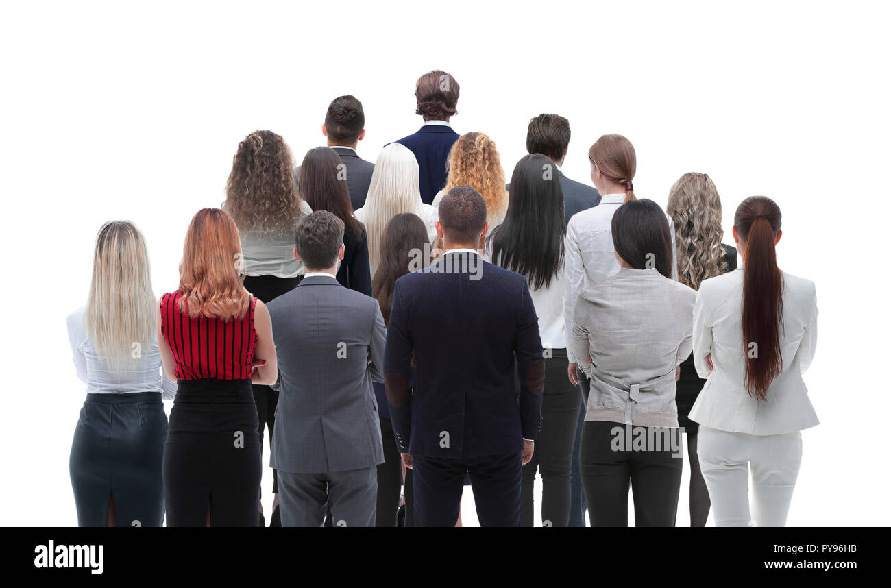 Back view group of business people. Rear view. Isolated over white ...