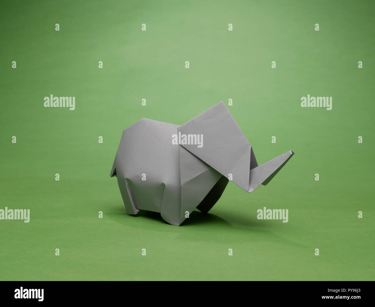 A STILL LIFE OF A PAPER ELEPHANT MADE WITH THE ART OF ORIGAMI Stock ...