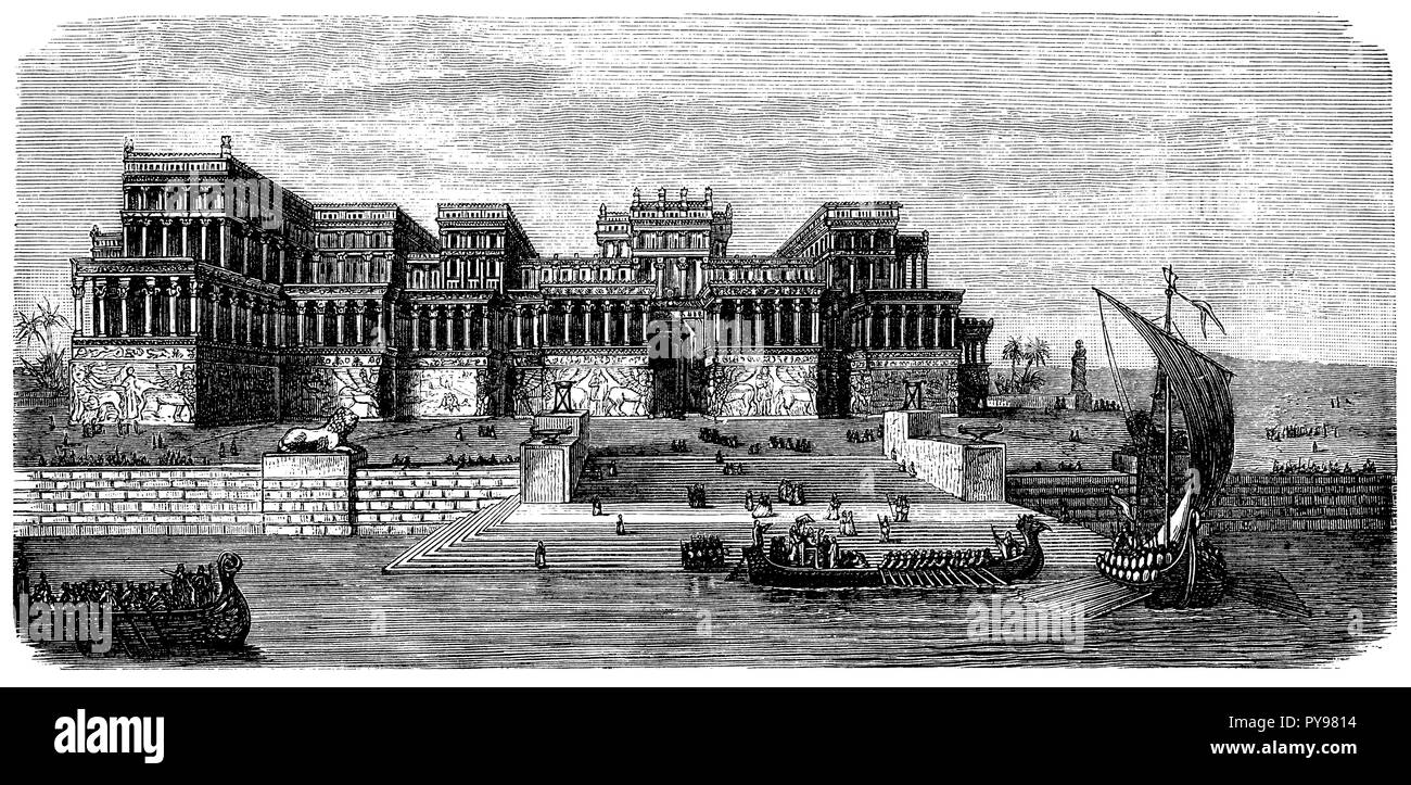 Assyria palace architecture Black and White Stock Photos & Images - Alamy