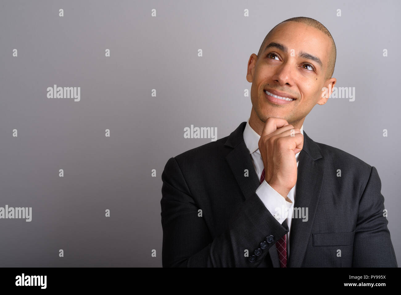 Face happy bald multi ethnic hi-res stock photography and images - Alamy