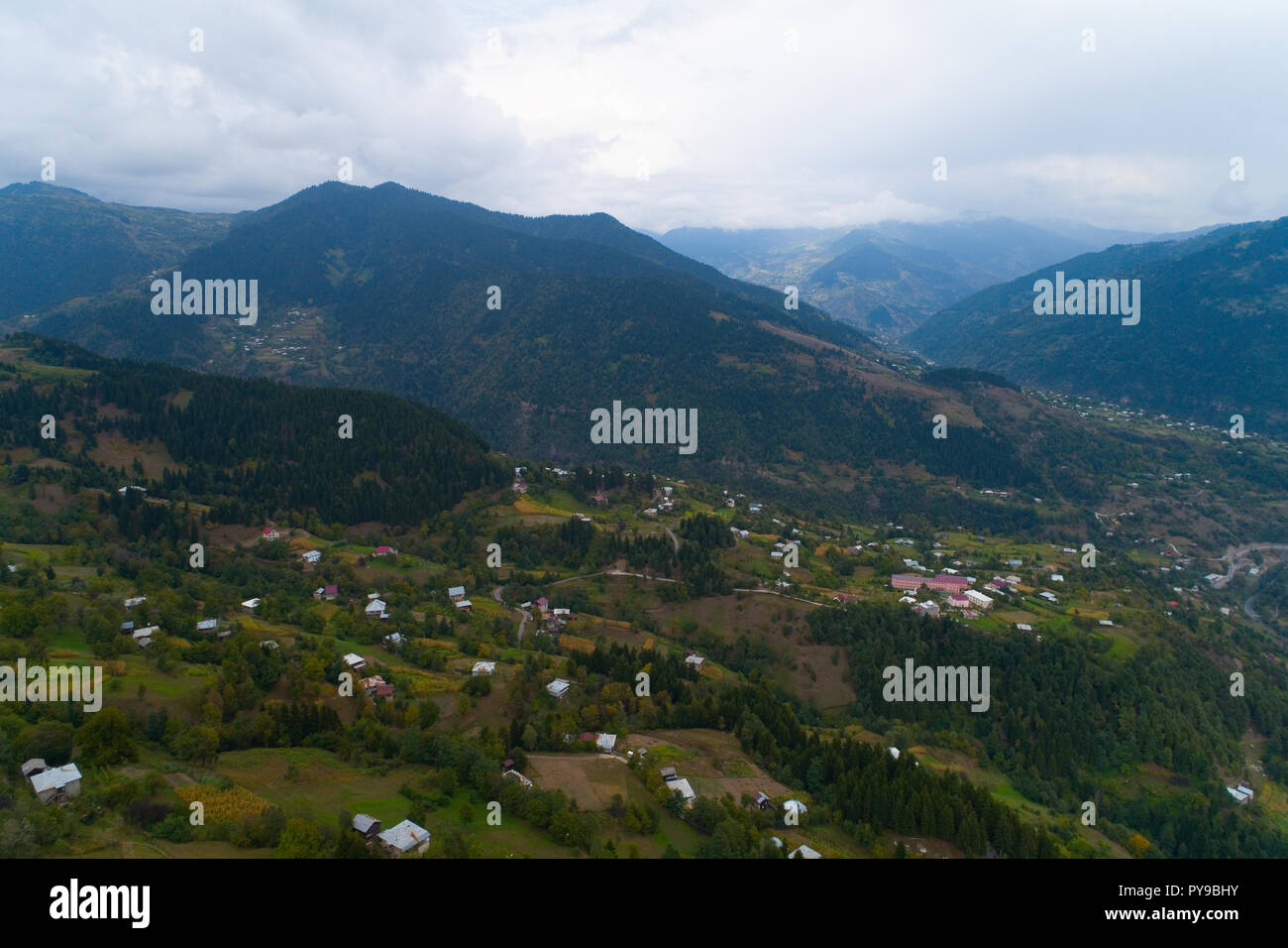 View of the village of Khulo in Georgia. Scenic places Stock Photo - Alamy