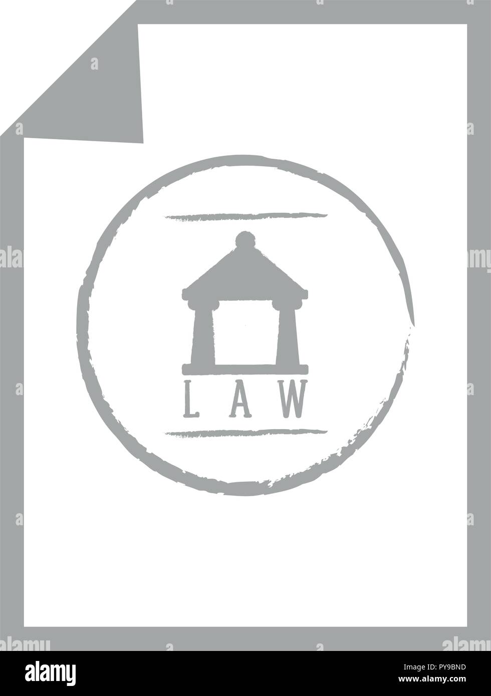 Isolated law paper with a court building icon Stock Vector Image & Art ...