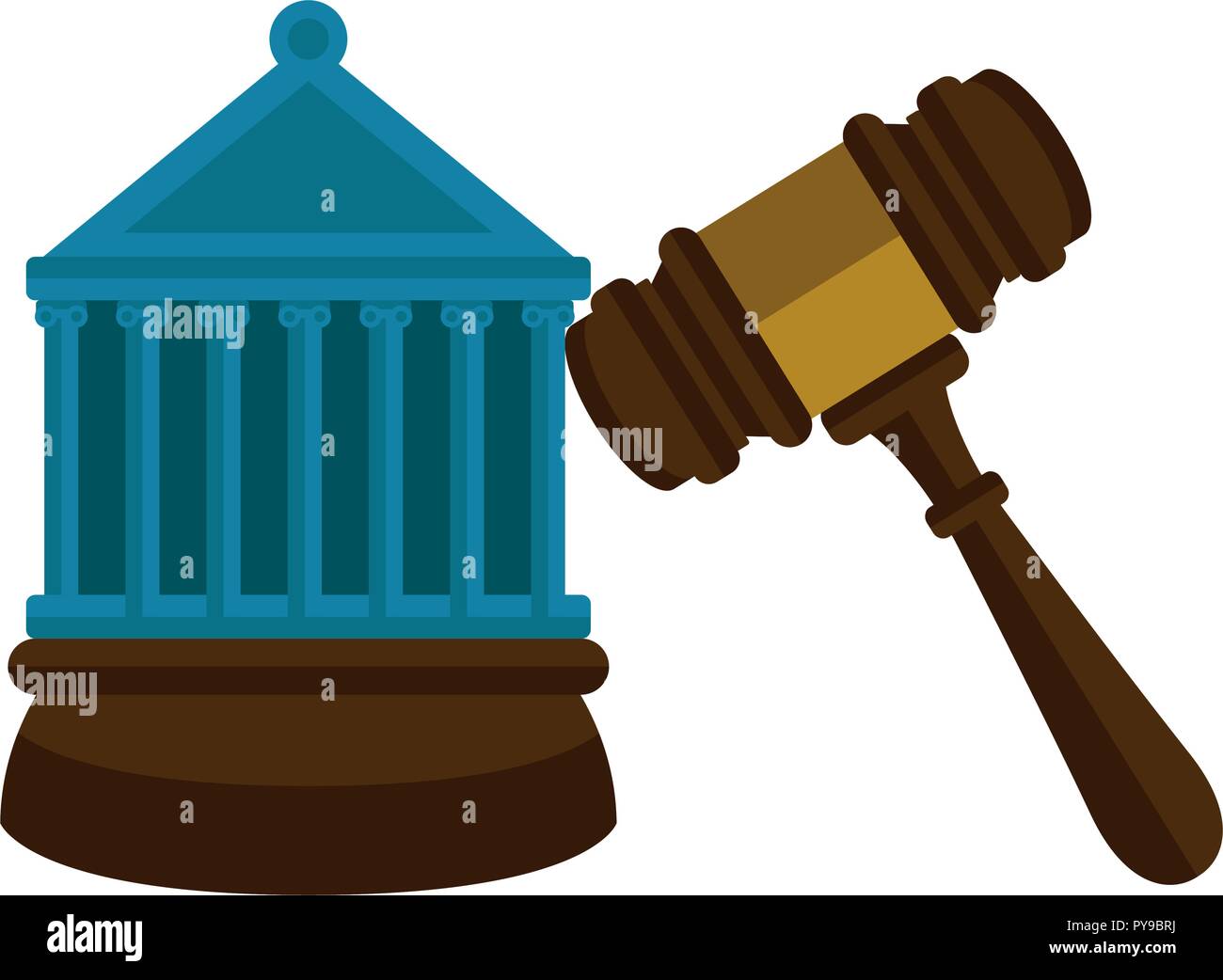 Wooden gavel with a court building Stock Vector Image & Art - Alamy