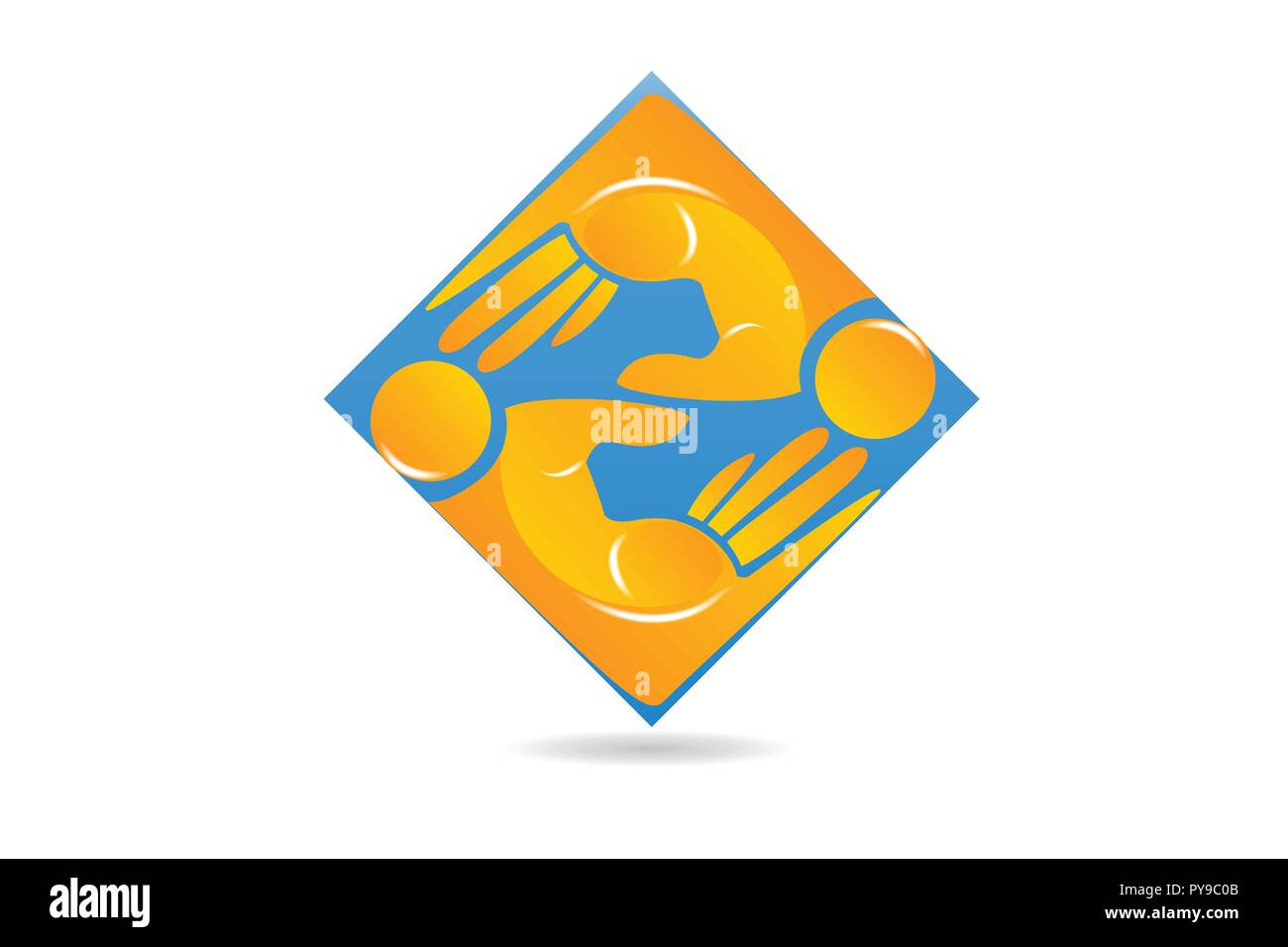 People business hand teamwork, icon vector logo Stock Vector Image ...