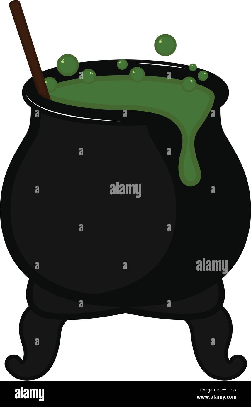 Witch cauldron green magic Stock Vector Images - Alamy
