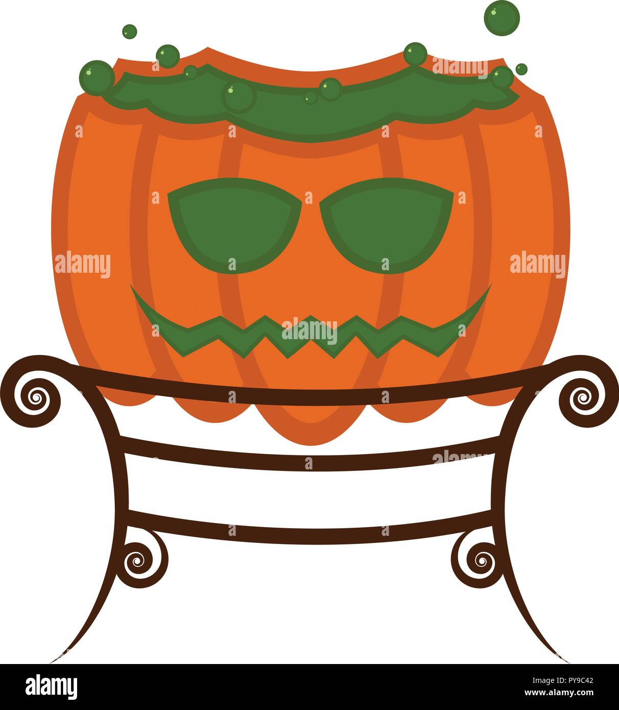 Halloween witch cauldron with a pumpkin shape Stock Vector Image & Art ...