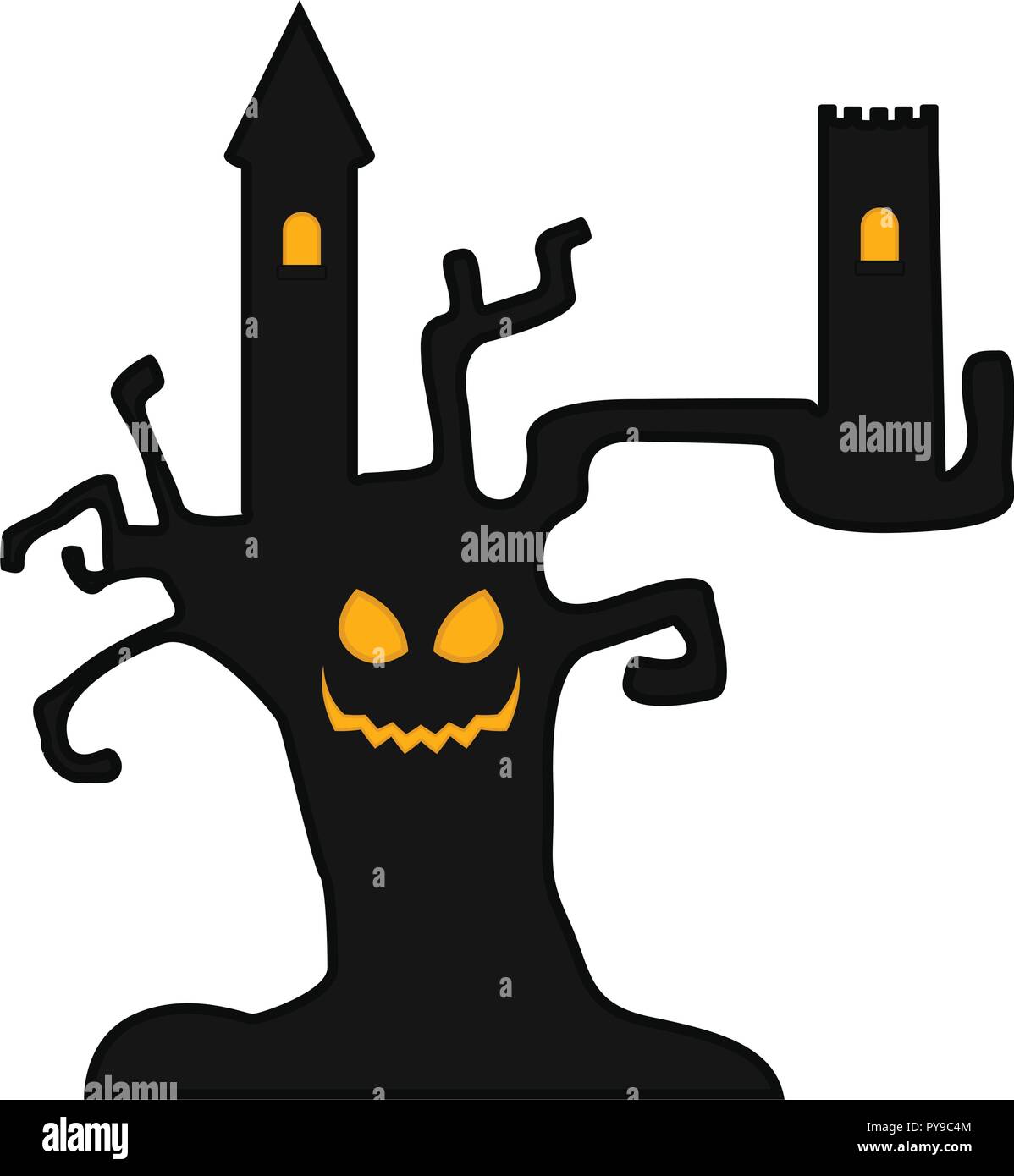 Isolated halloween haunted tree Stock Vector Image & Art - Alamy
