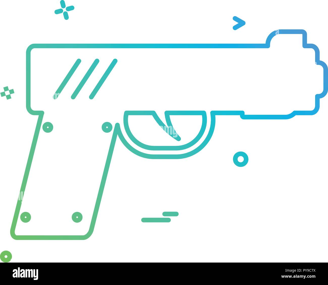 gun pistol police weapon icon vector design Stock Vector Image & Art ...