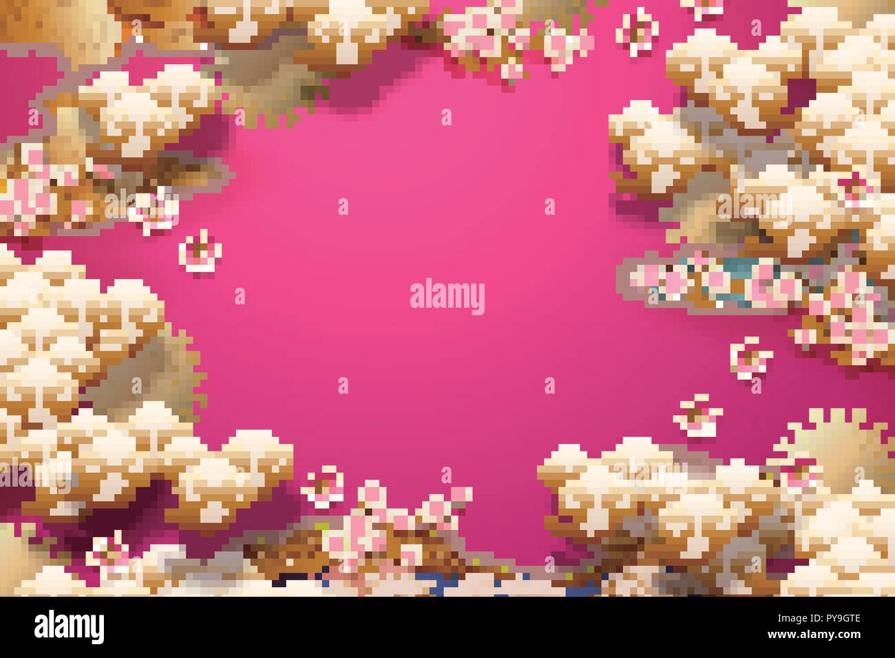 Chinese traditional fuchsia wallpaper with floral and clouds ...