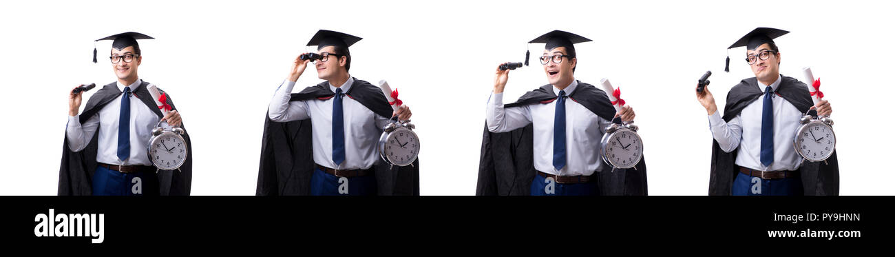 Student graduate isolated on white background Stock Photo - Alamy