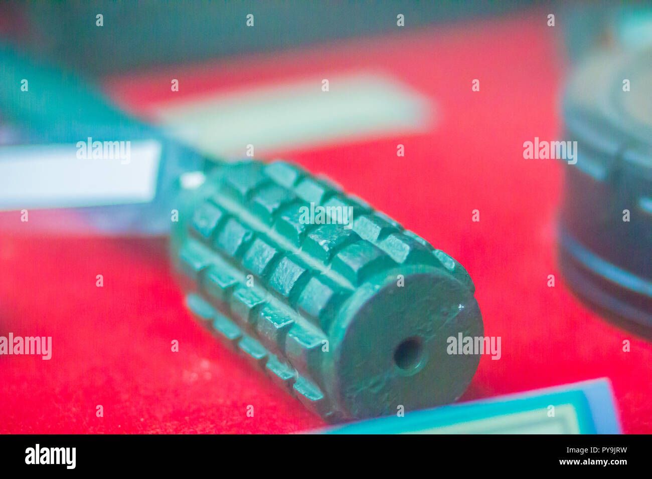Old Soviet anti-infantry mine bomb POMZ-2, a Soviet-made stake mounted ...