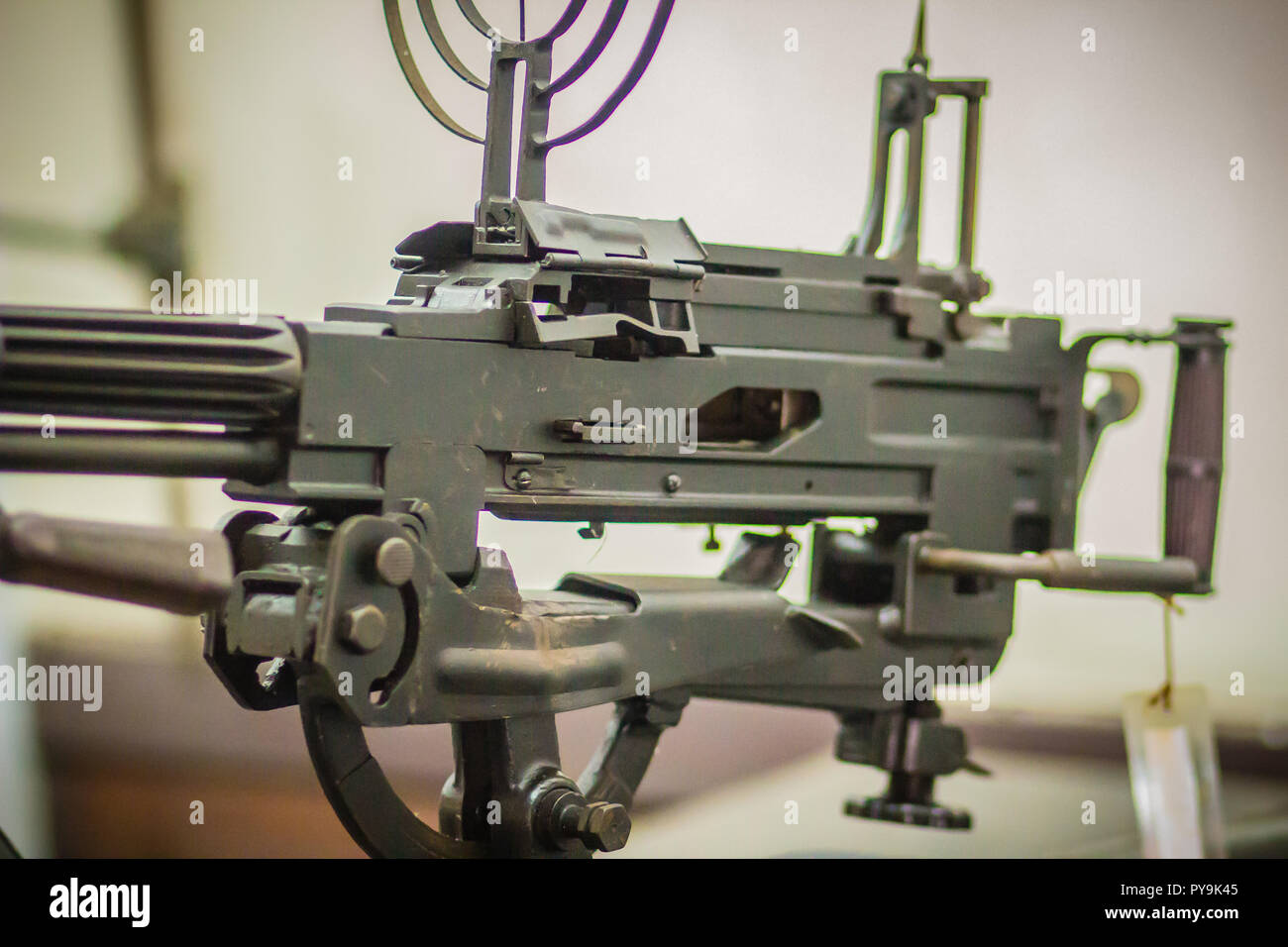 Old Soviet RPD (Ruchnoy Pulemyot Degtyaryova) machine gun, a light ...