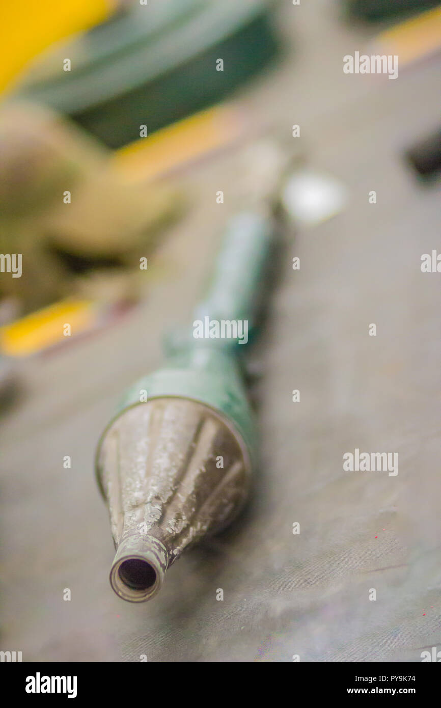 Old anti-tank rocket-propelled grenade (RPG), a shoulder-fired anti ...