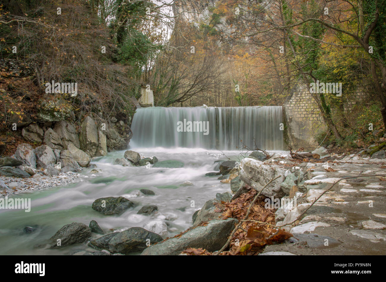 Thermal springs - Loutraki, Greece – Waterfall Stock Photo - Alamy