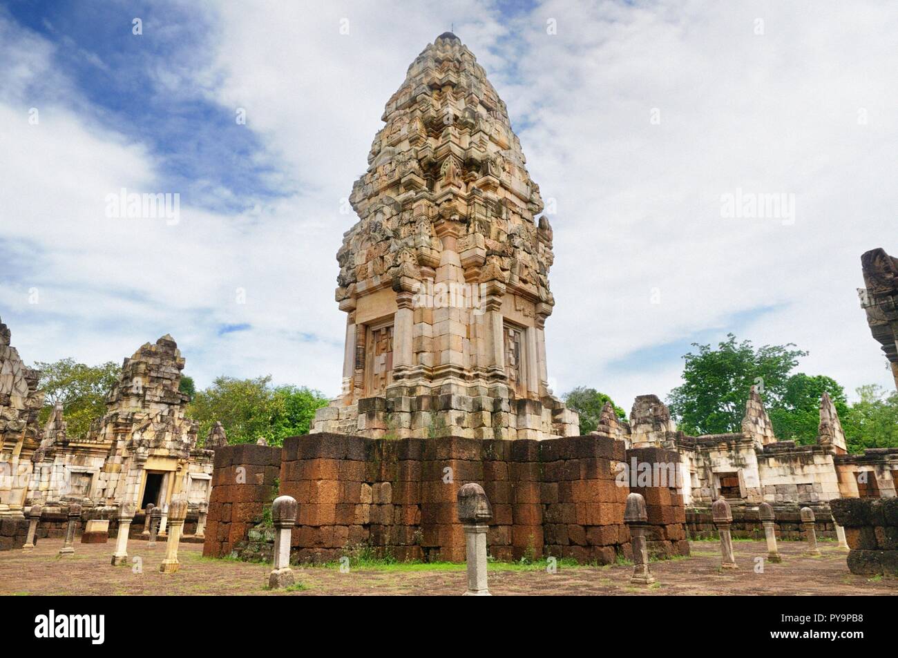 Main tower and courtyard of 11th-century ancient Khmer temple Prasat ...