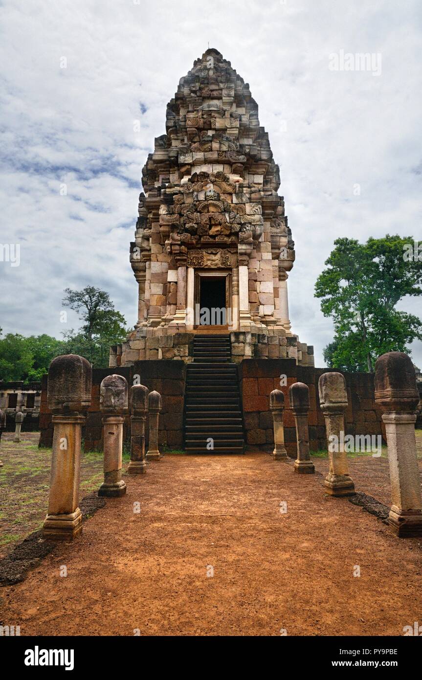 Main tower and courtyard of 11th-century ancient Khmer temple Prasat ...