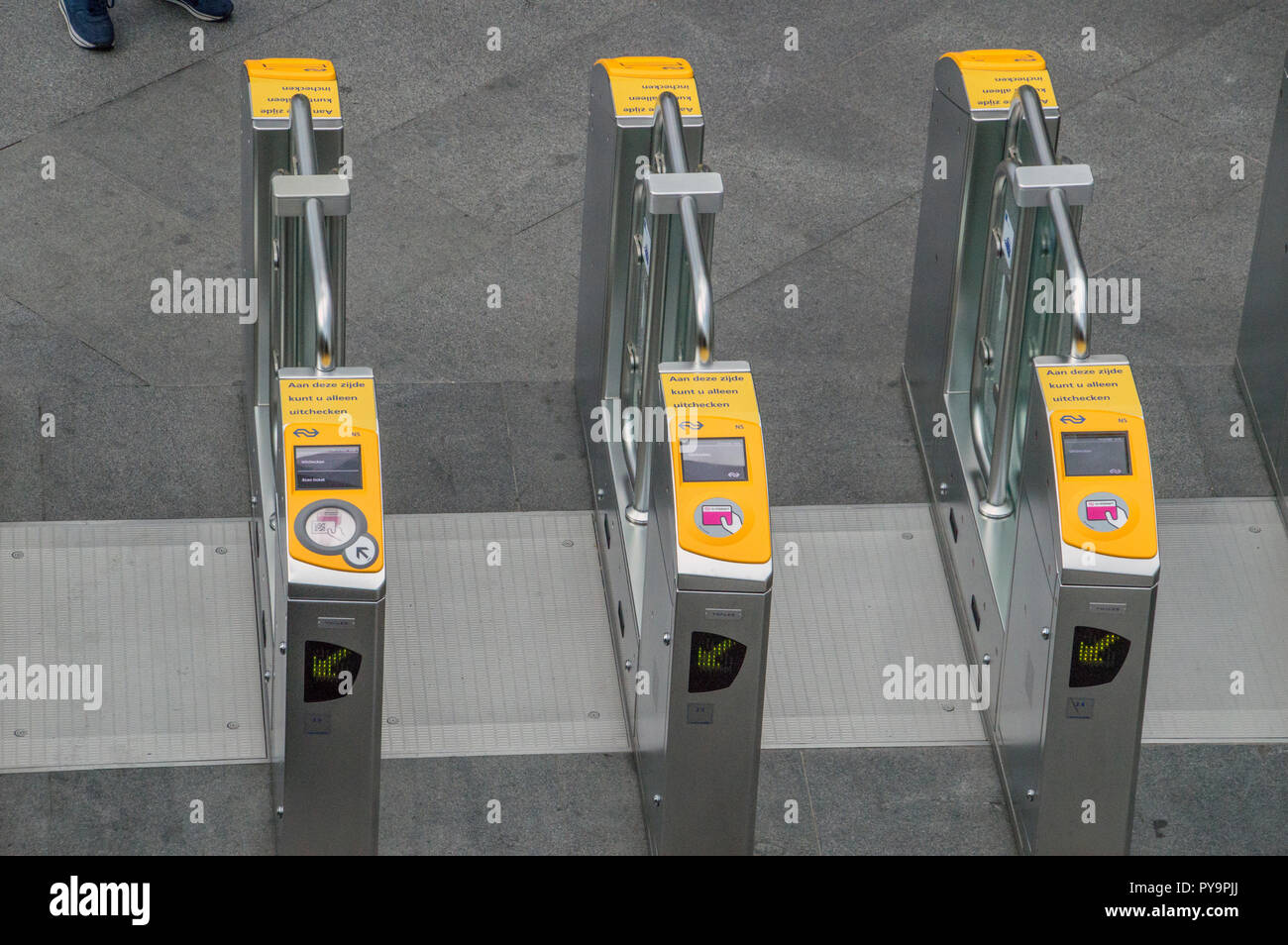 Check In Check Out Gate At Den Haag Central Station The Netherlands ...
