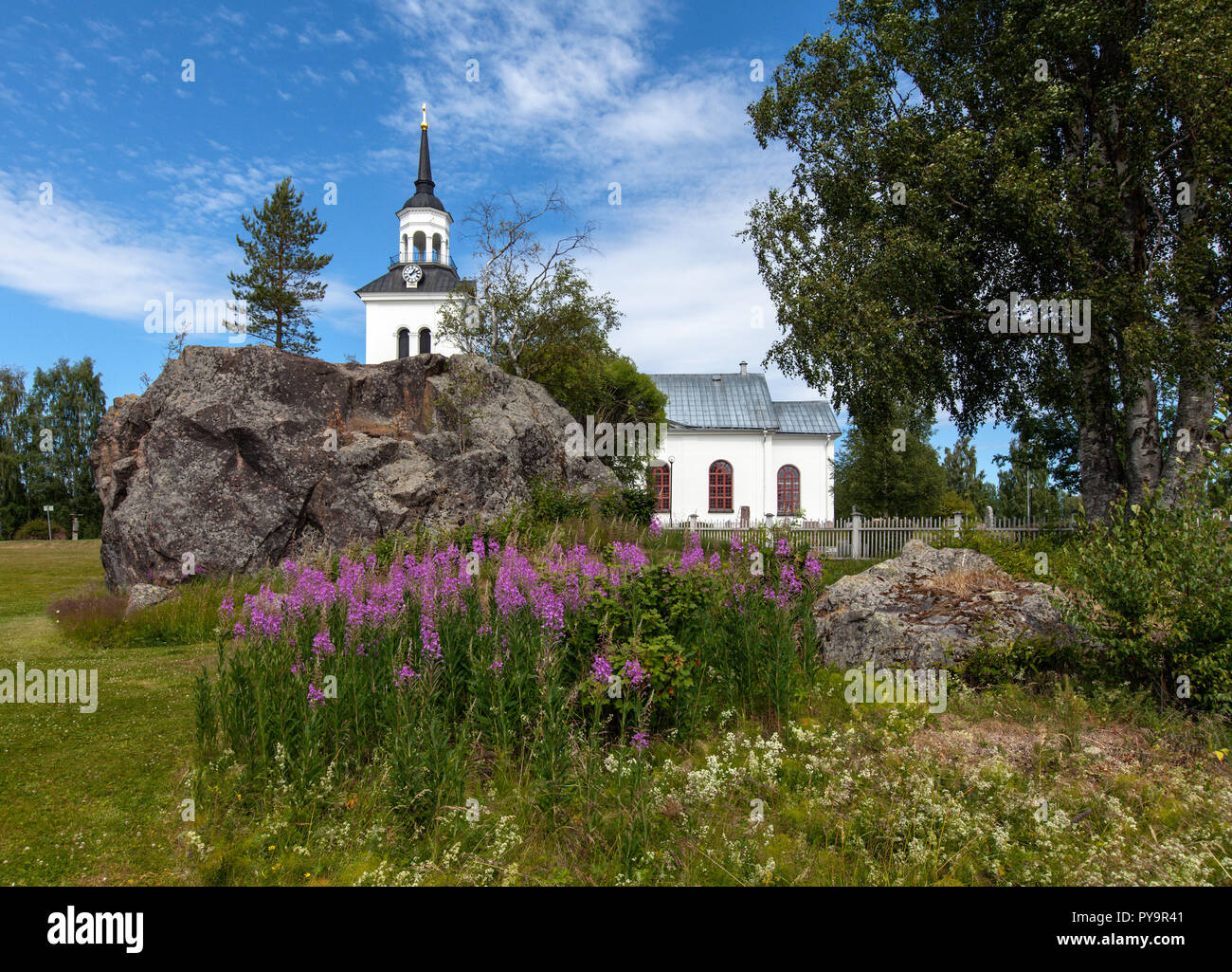 HAVERO, SWEDEN ON JULY 06, 2018.View of a huge boulder this side Havero ...