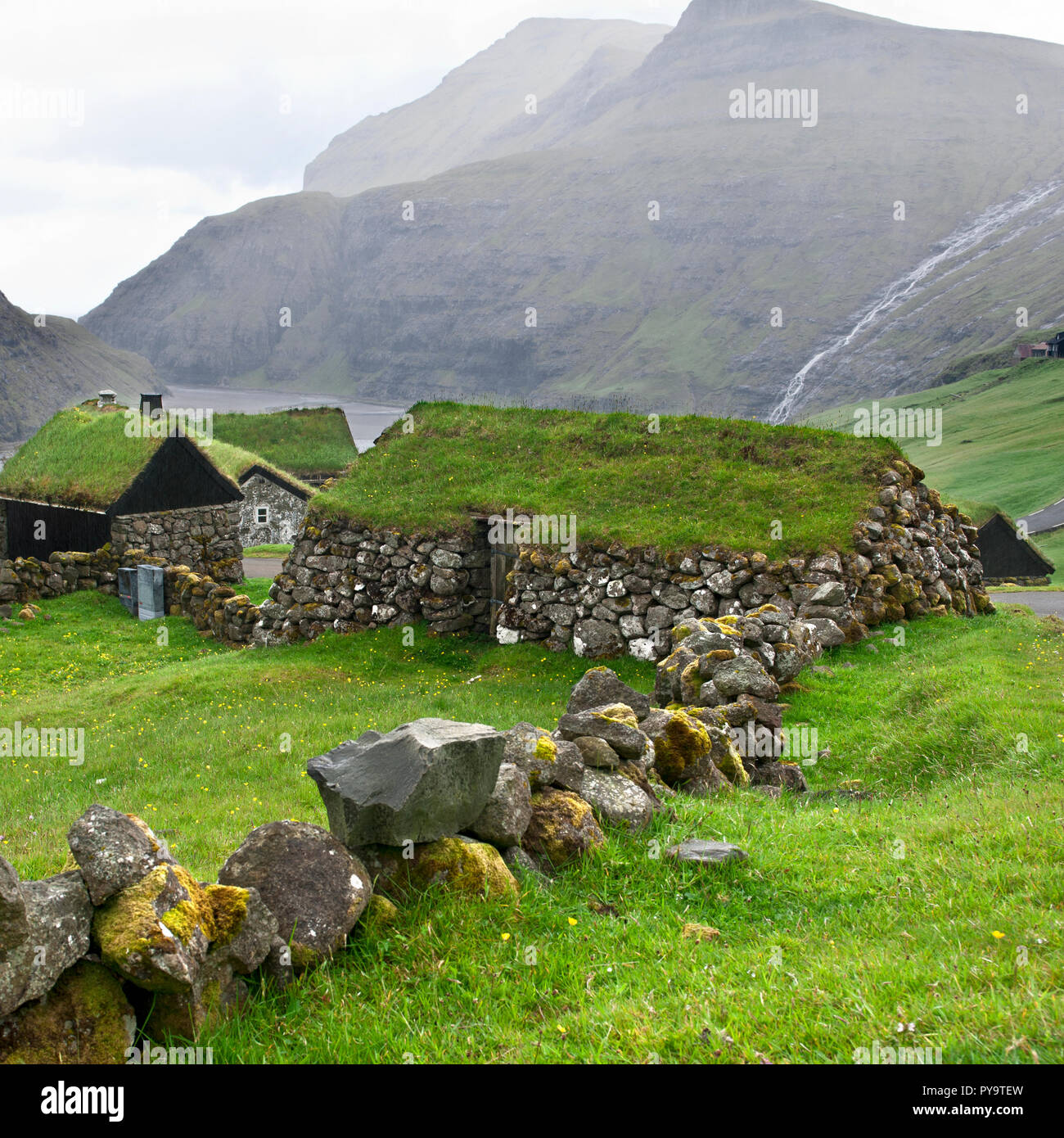 Old stone house in Faroe Islands Stock Photo - Alamy
