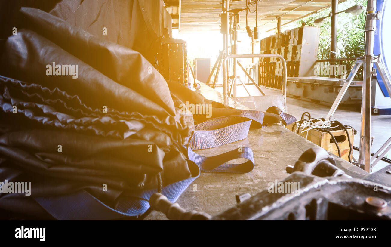 Light on Set, Professional Lighting equipment Stock Photo - Alamy