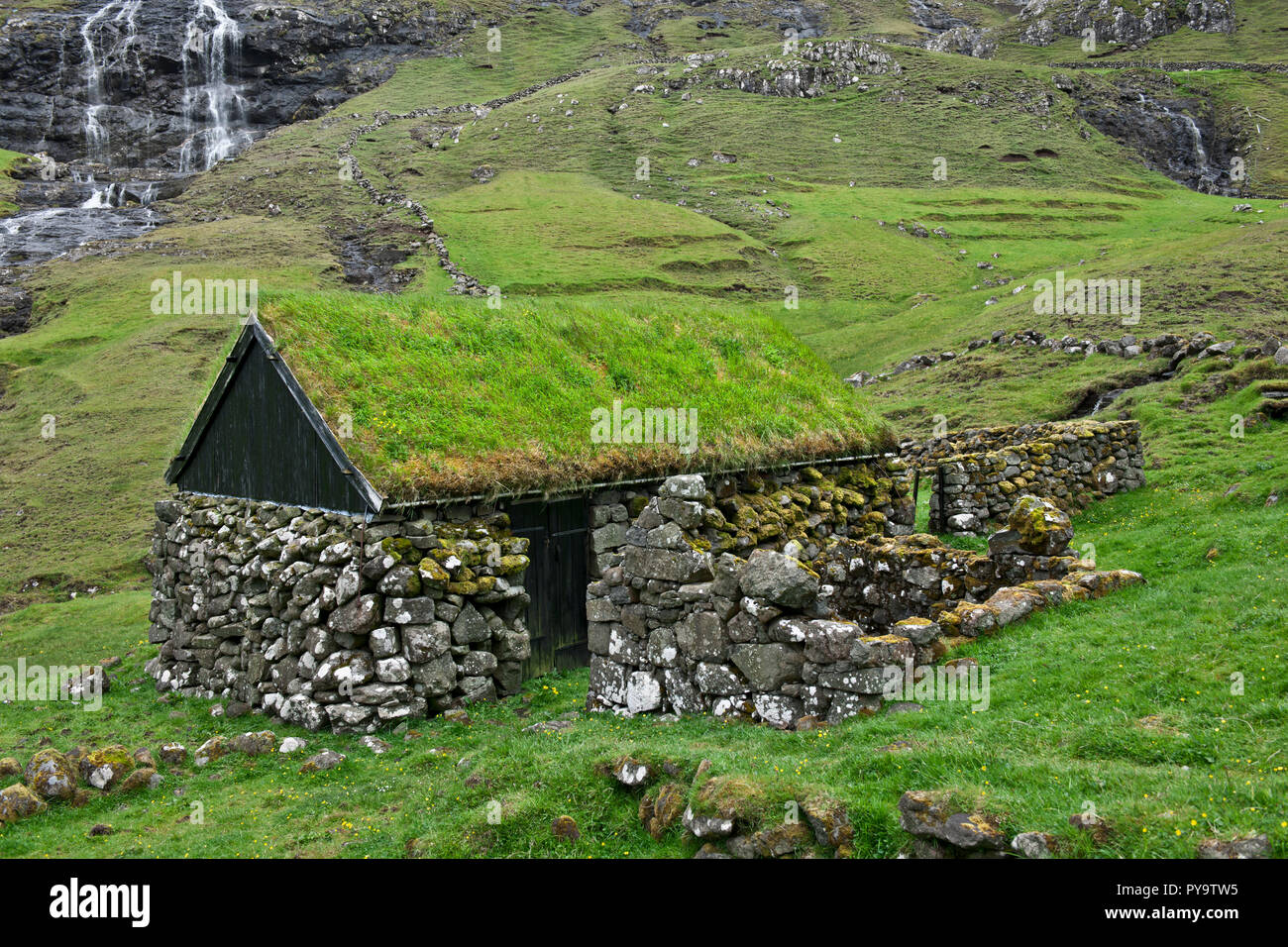 Old stone house in Faroe Islands Stock Photo - Alamy