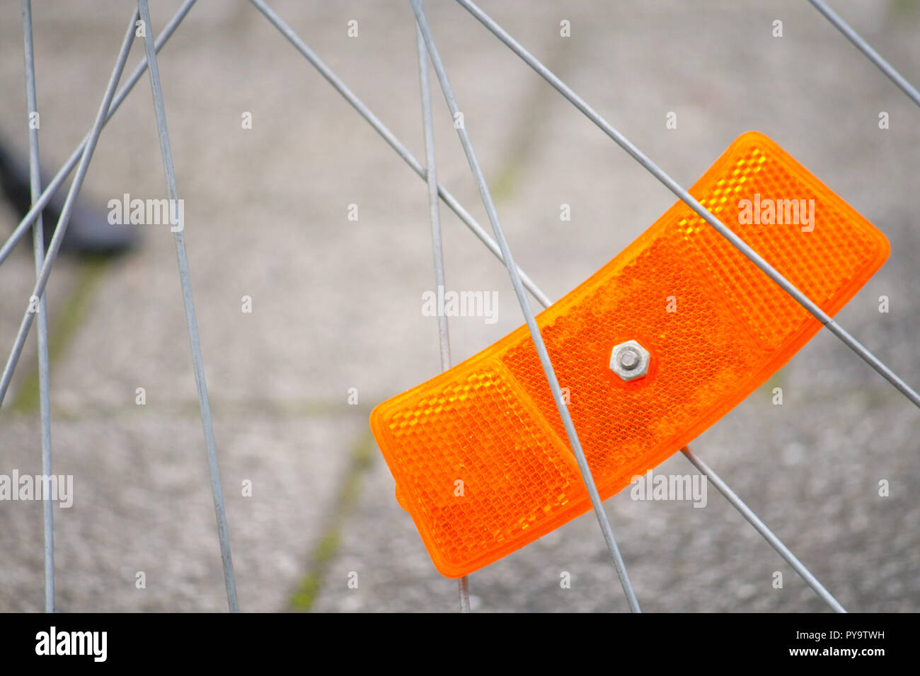 Close-up of a bike reflector Stock Photo - Alamy