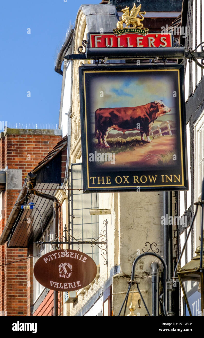 Around Salisbury, a Wiltshire city, England UK, The Ox Row Inn Stock ...