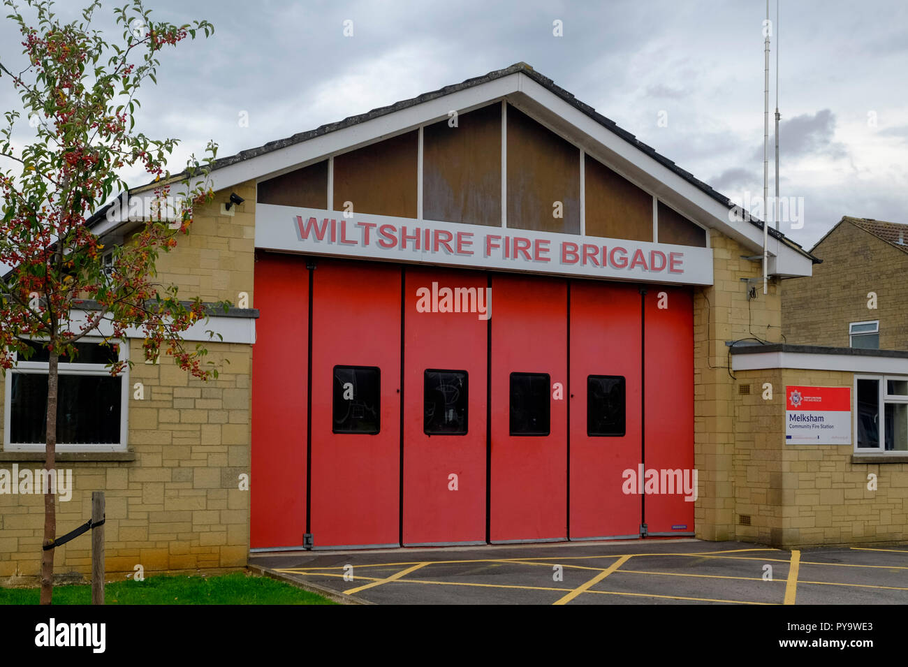 Melksham, a small wiltshire town,england uk The Fire station Stock ...