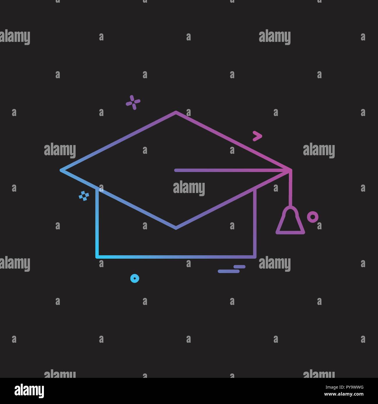 Convocation cap icon design vector Stock Vector Image & Art - Alamy